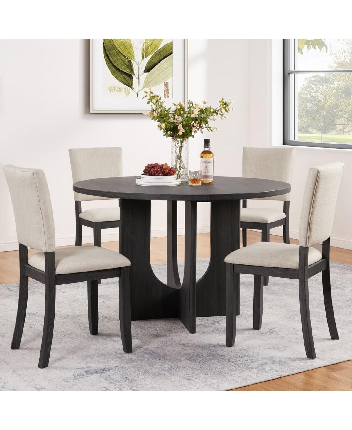Click here for Maison Boucle 5-Piece Round Dining Set  47 Modern... prices
