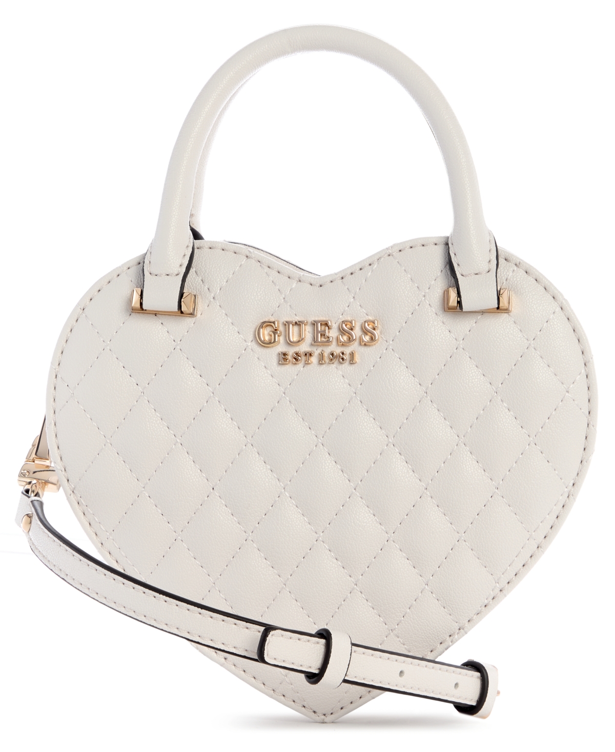 Click here for Guess Atabey Mini Heart Crossbody Bag - Off White prices