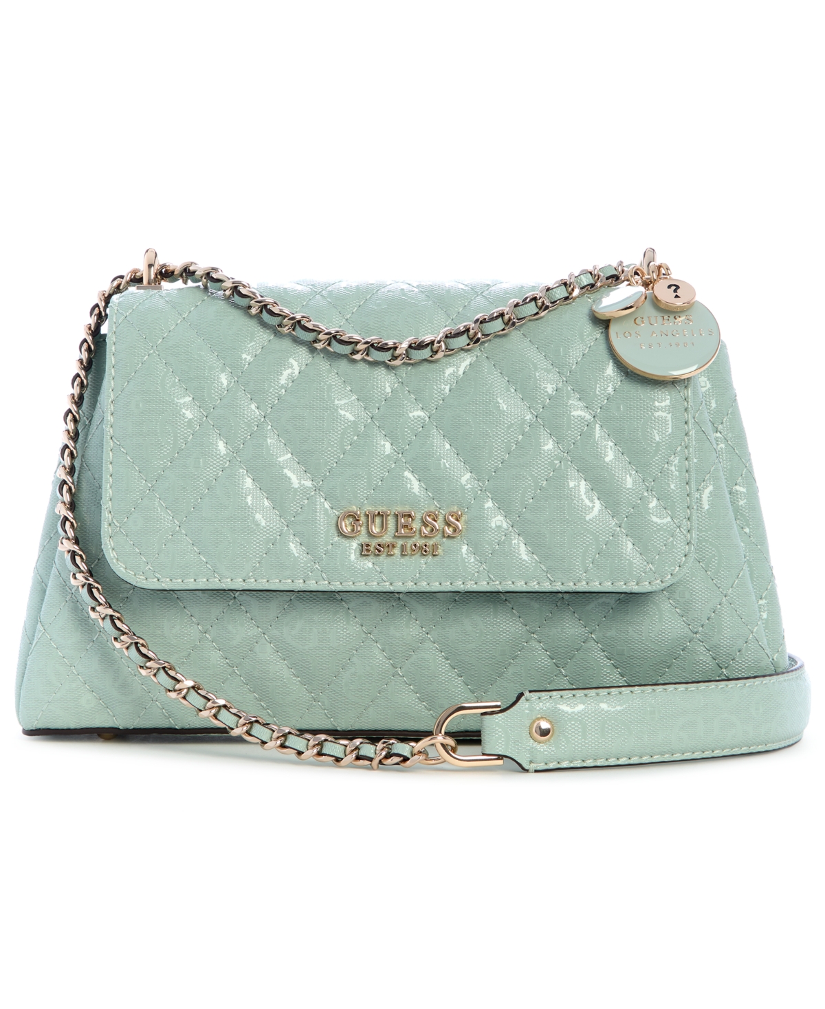 Click here for Guess Isemay Convertible Small Flap Bag - Light Sa... prices
