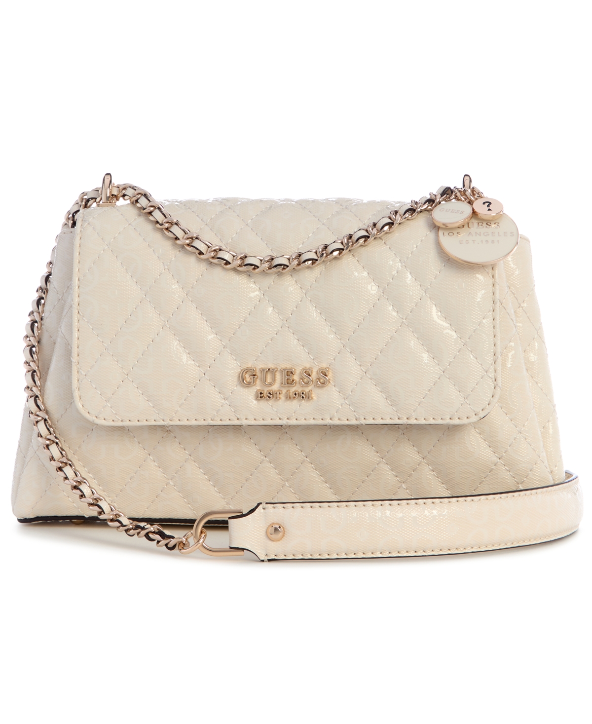 Click here for Guess Isemay Convertible Small Flap Bag - Off Whit... prices