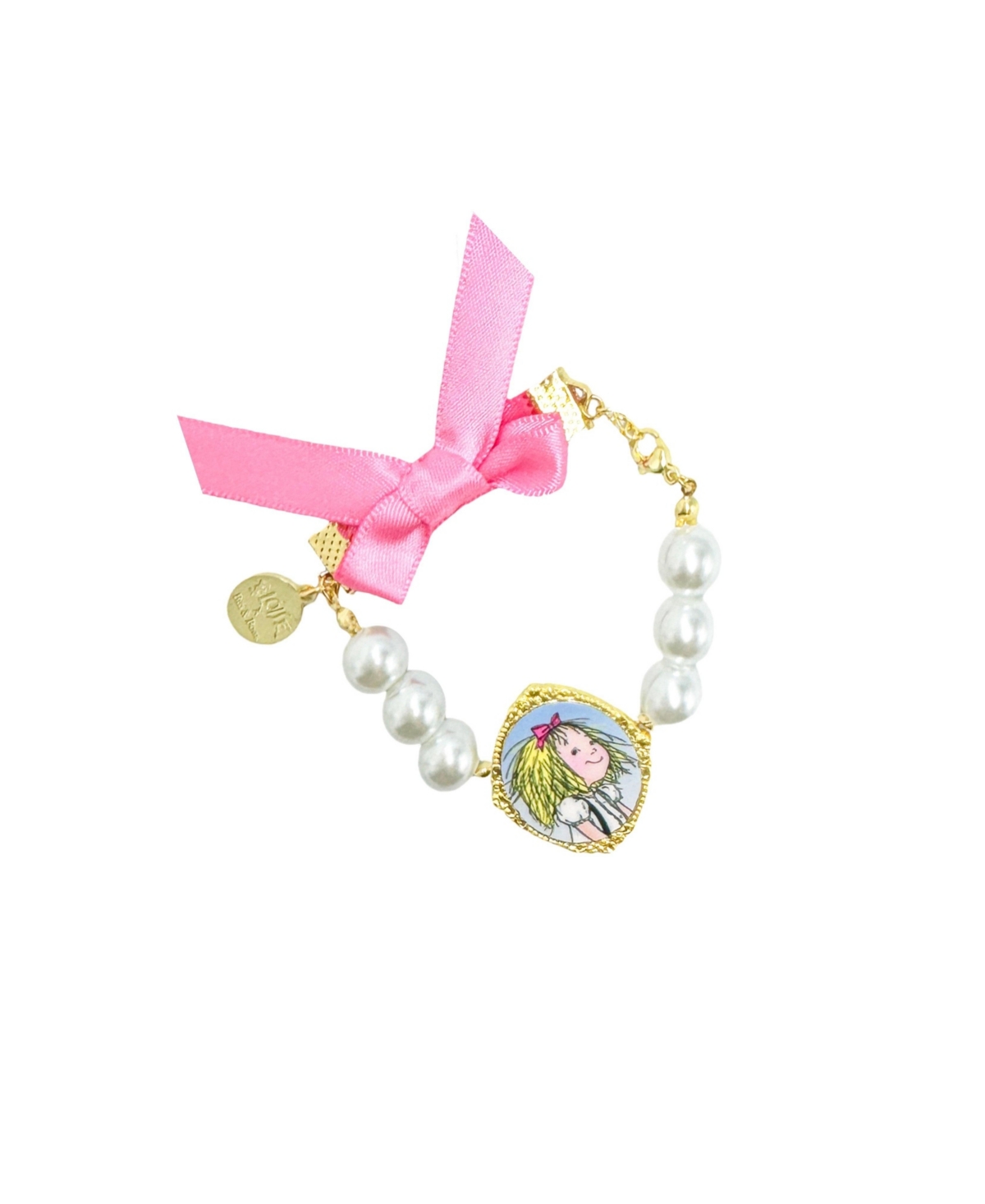 Click here for Bits & Bows Girls Eloise Bow Cameo Bracelet - Pink... prices