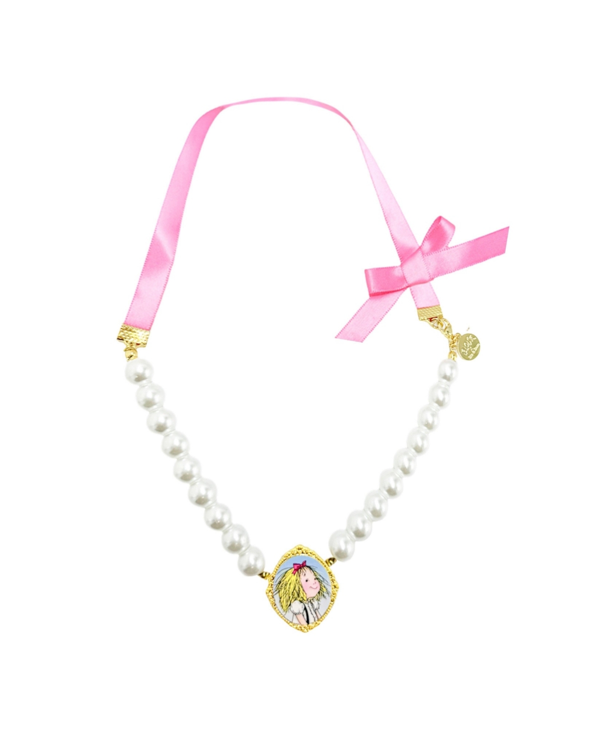 Click here for Bits & Bows Girls Eloise Bow Cameo Necklace - Pink... prices