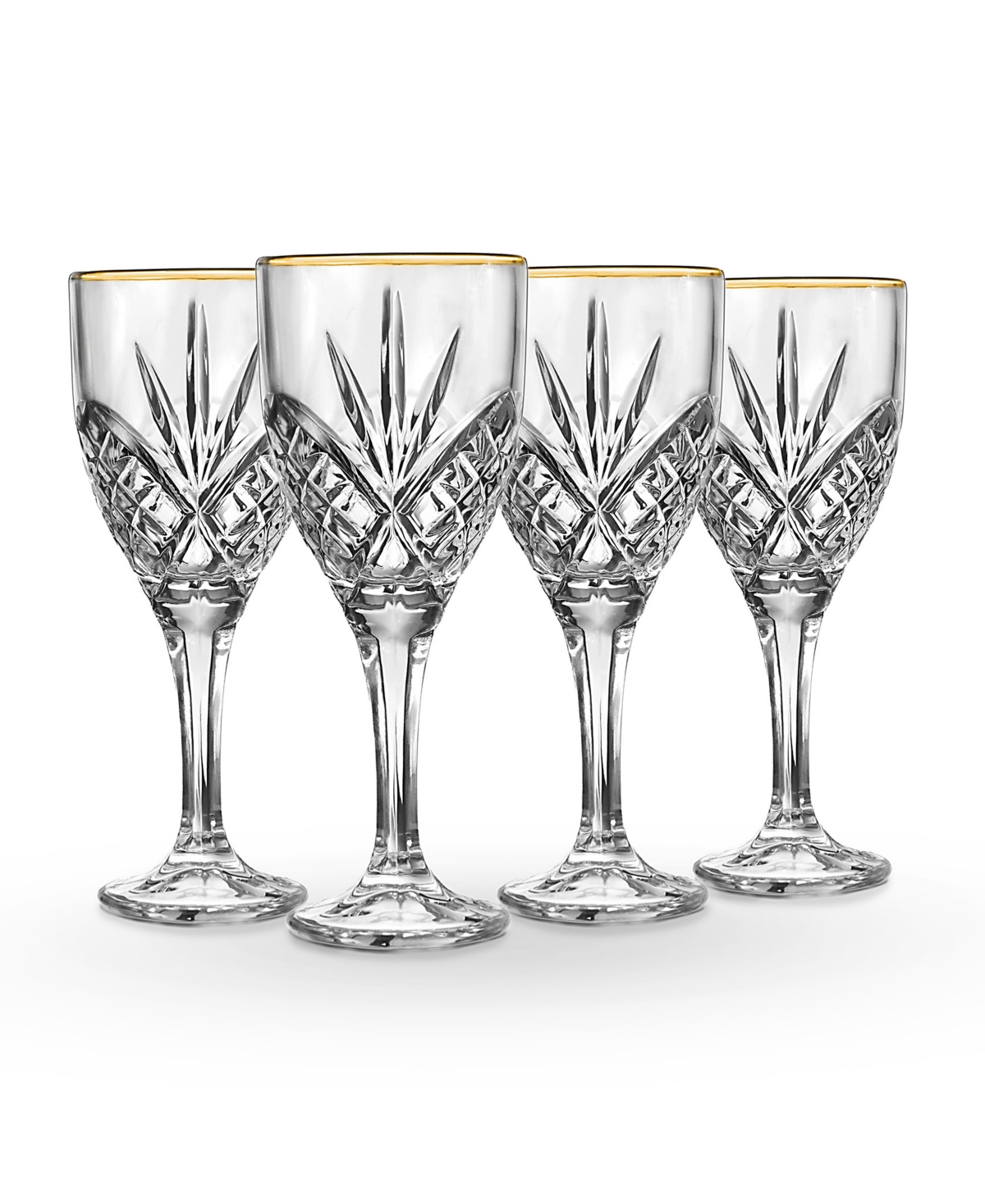 Click here for Godinger Dublin Gold Goblets  Set of 4 - Clear/Gol... prices