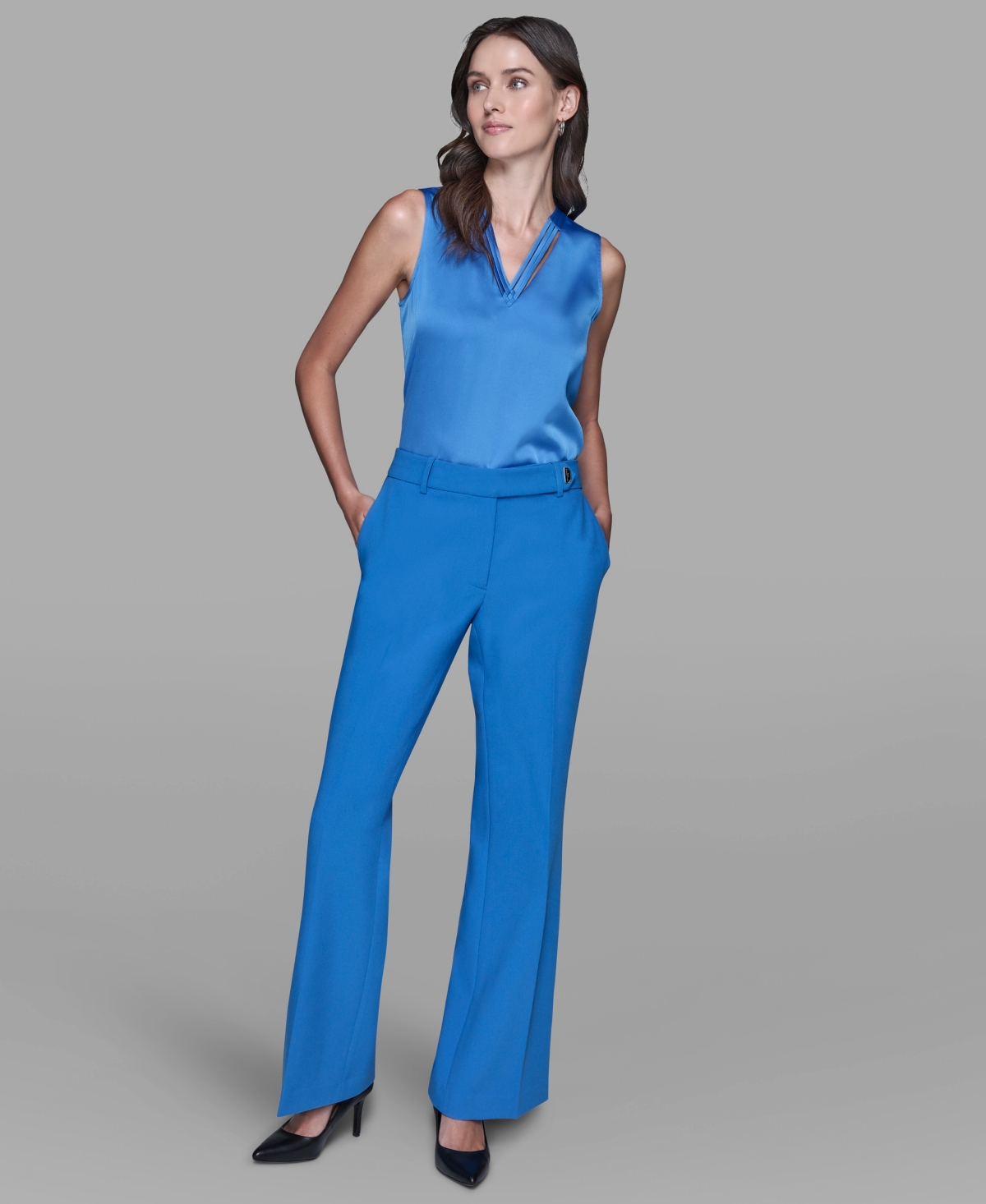 Click here for Karl Lagerfeld Paris Womens Flared Invisible Zippe... prices