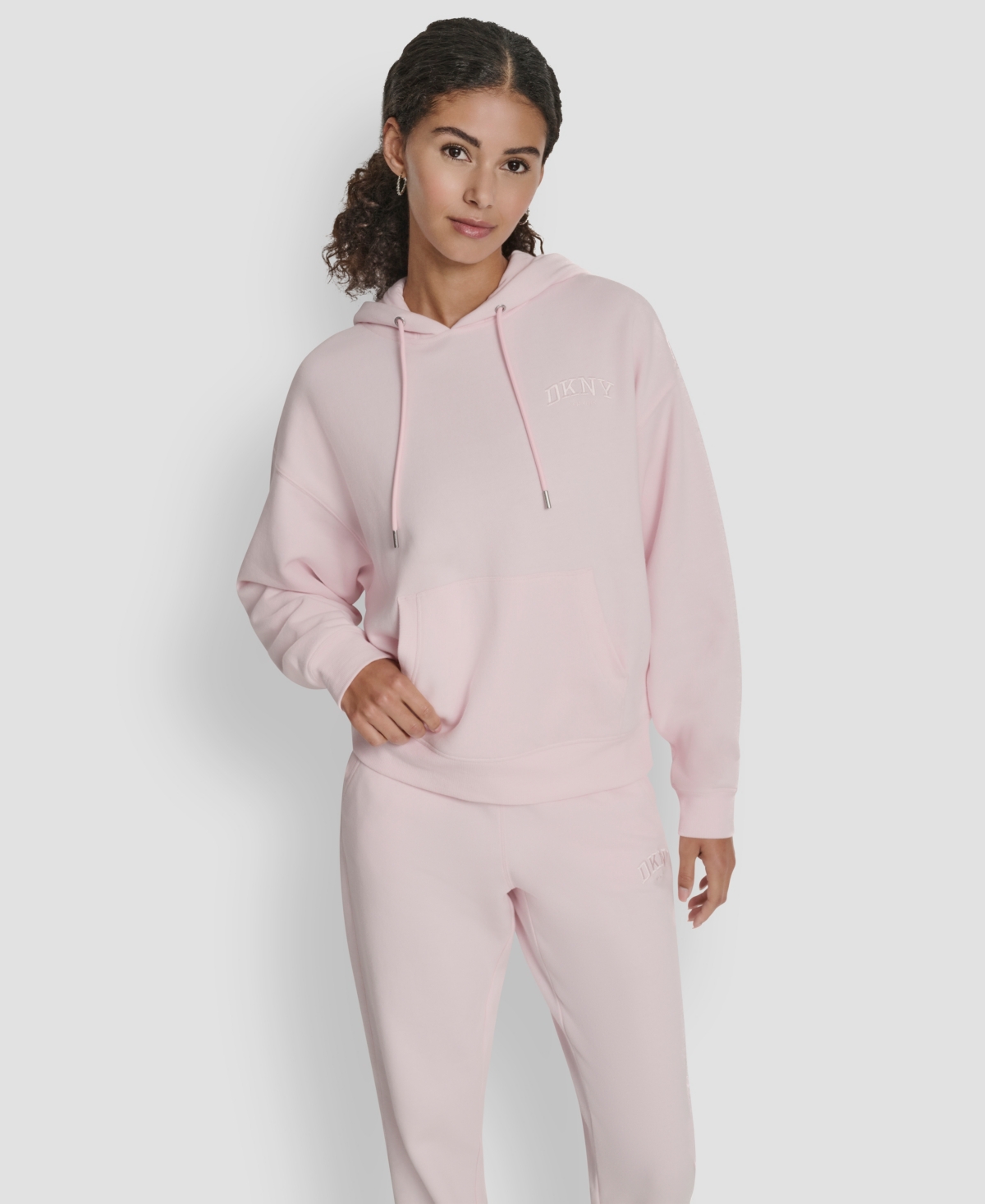 Click here for Dkny Womens Varsity Embroidered Logo Pull-on Hoodi... prices