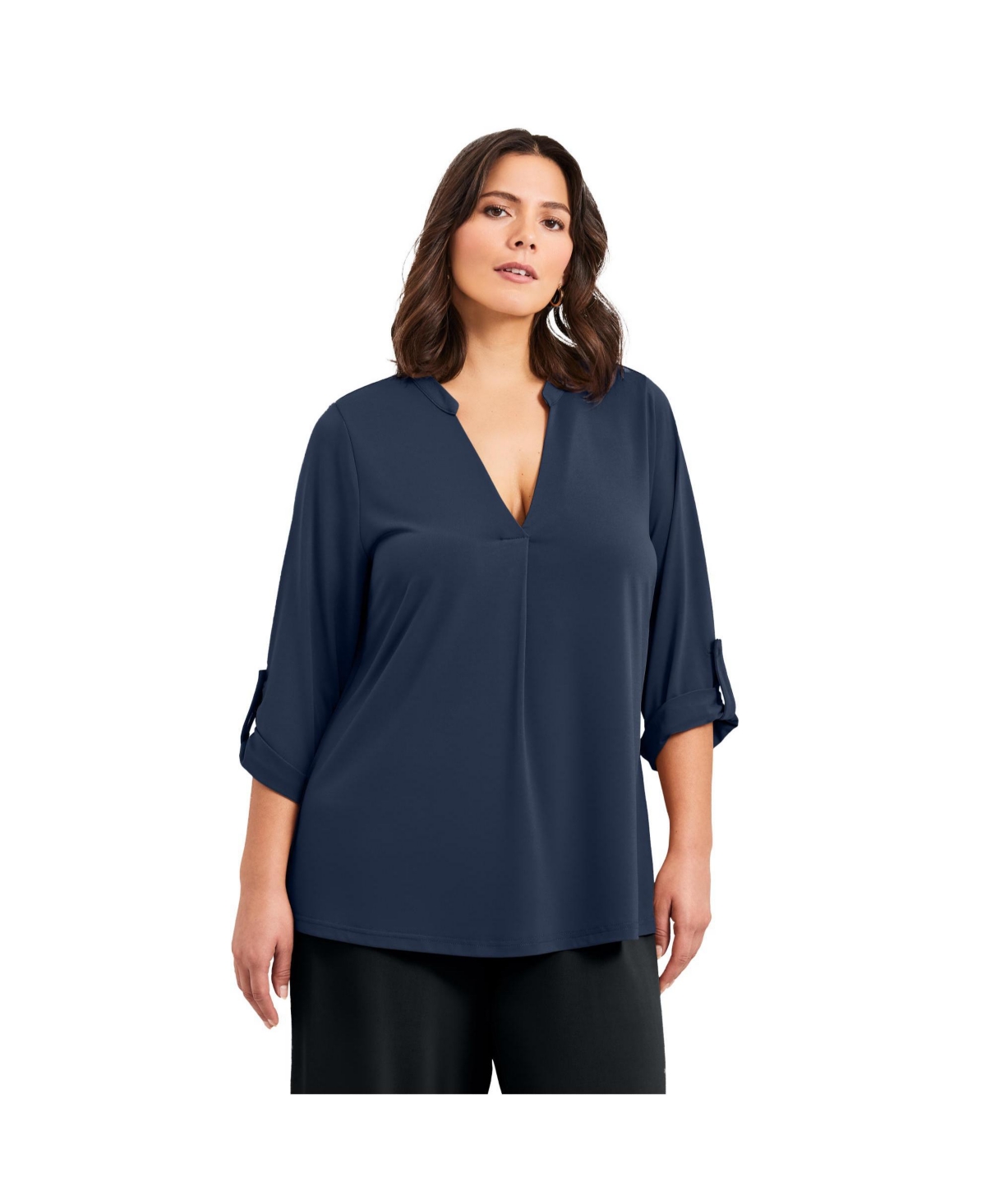 Click here for Avenue Womens Plus Size Audrey Ity Top - Navy prices