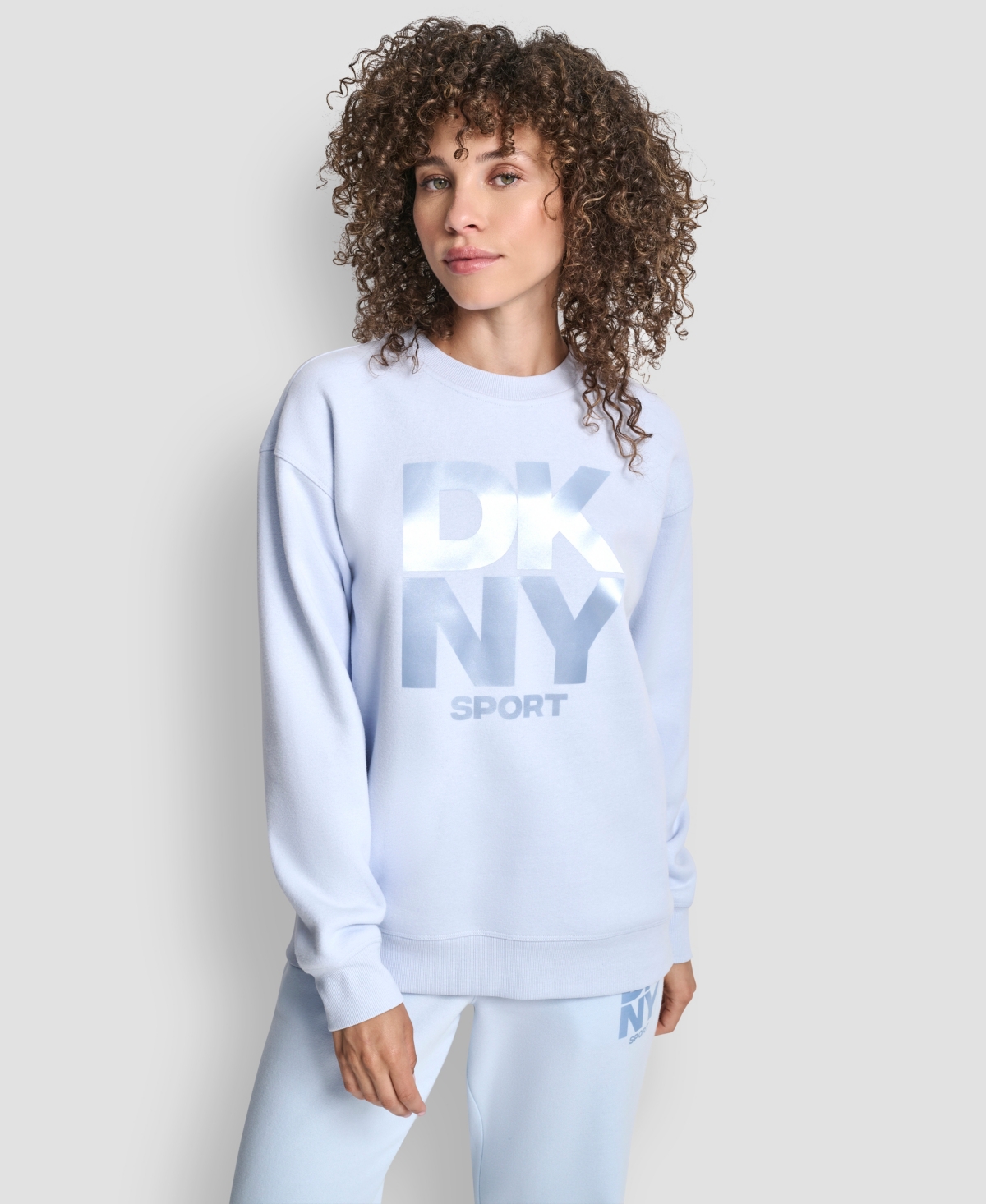Click here for Dkny Womens Transfer Logo Crew Neck Sweatshirt - F... prices