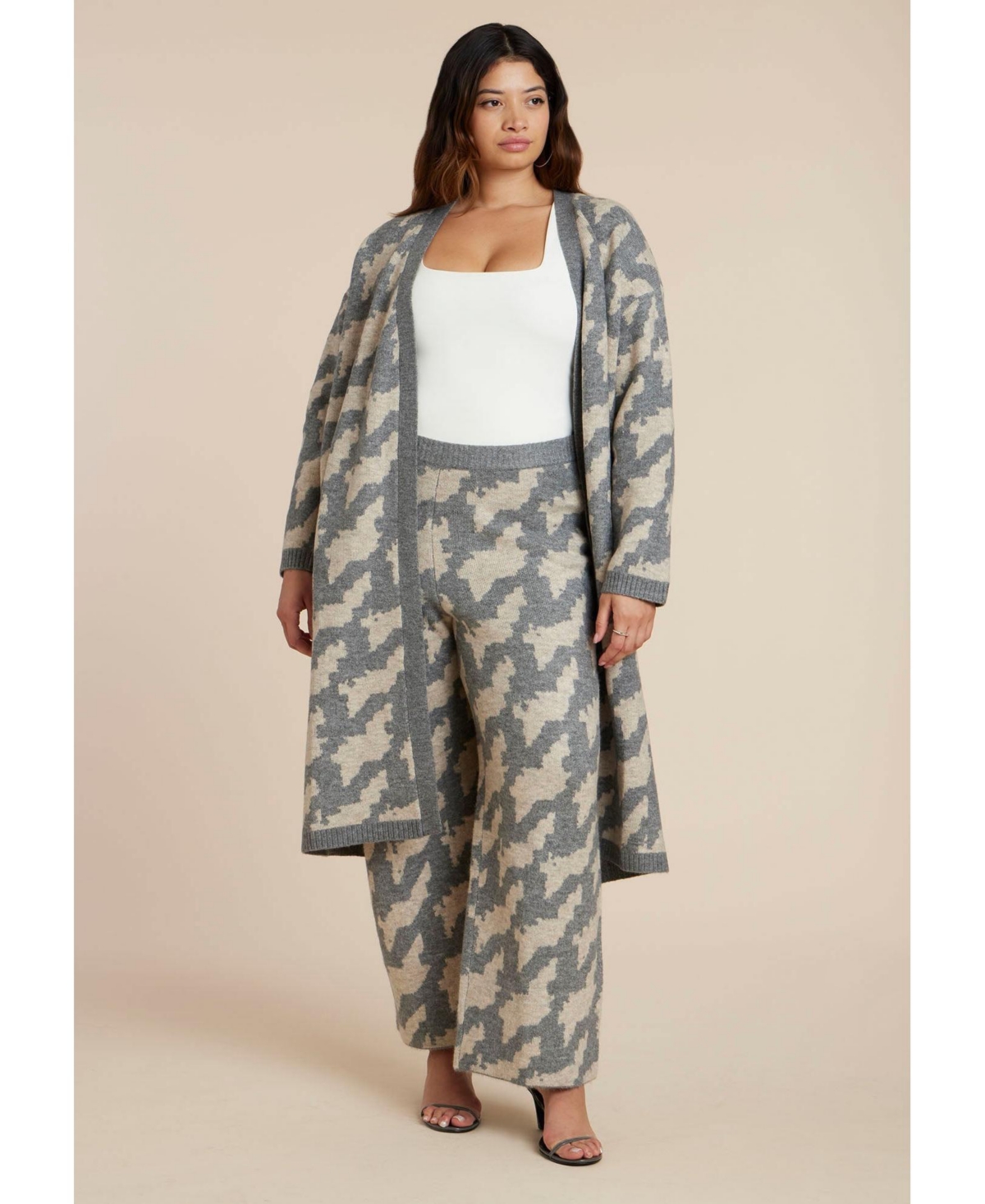 Click here for Eloquii Womens Intarsia Sweater Duster - Geo wave prices