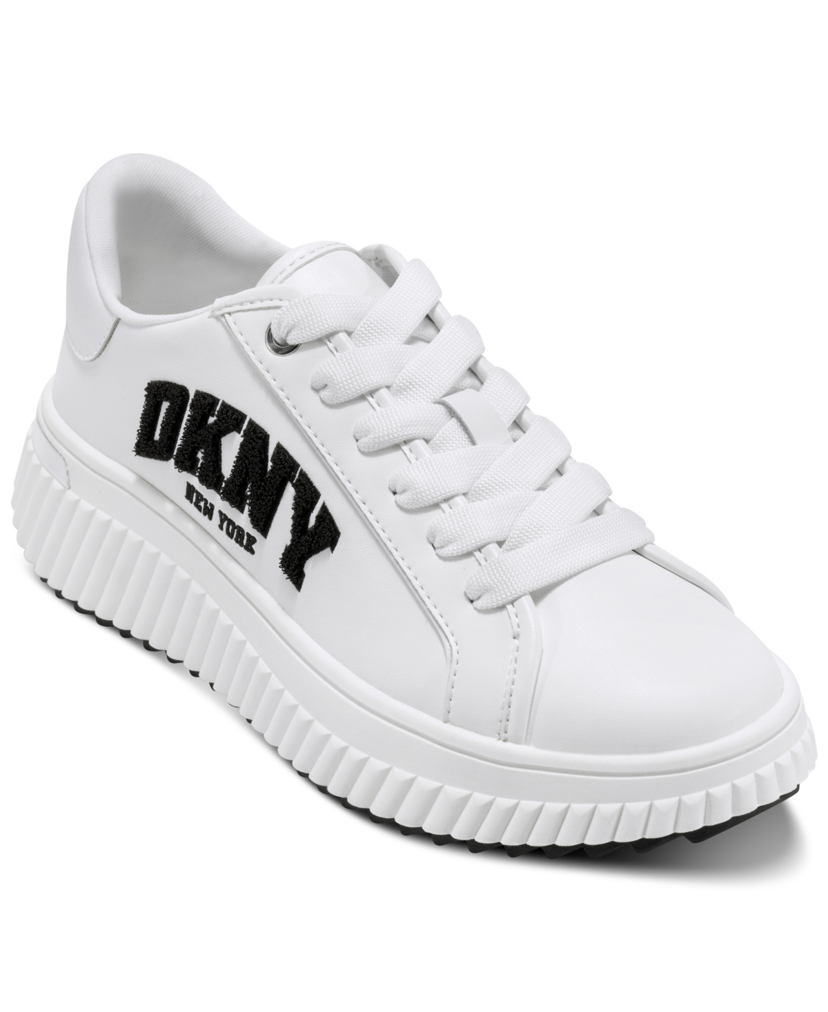 Click here for Dkny Womens Lizton Varsity Lace Up Platform Sneake... prices