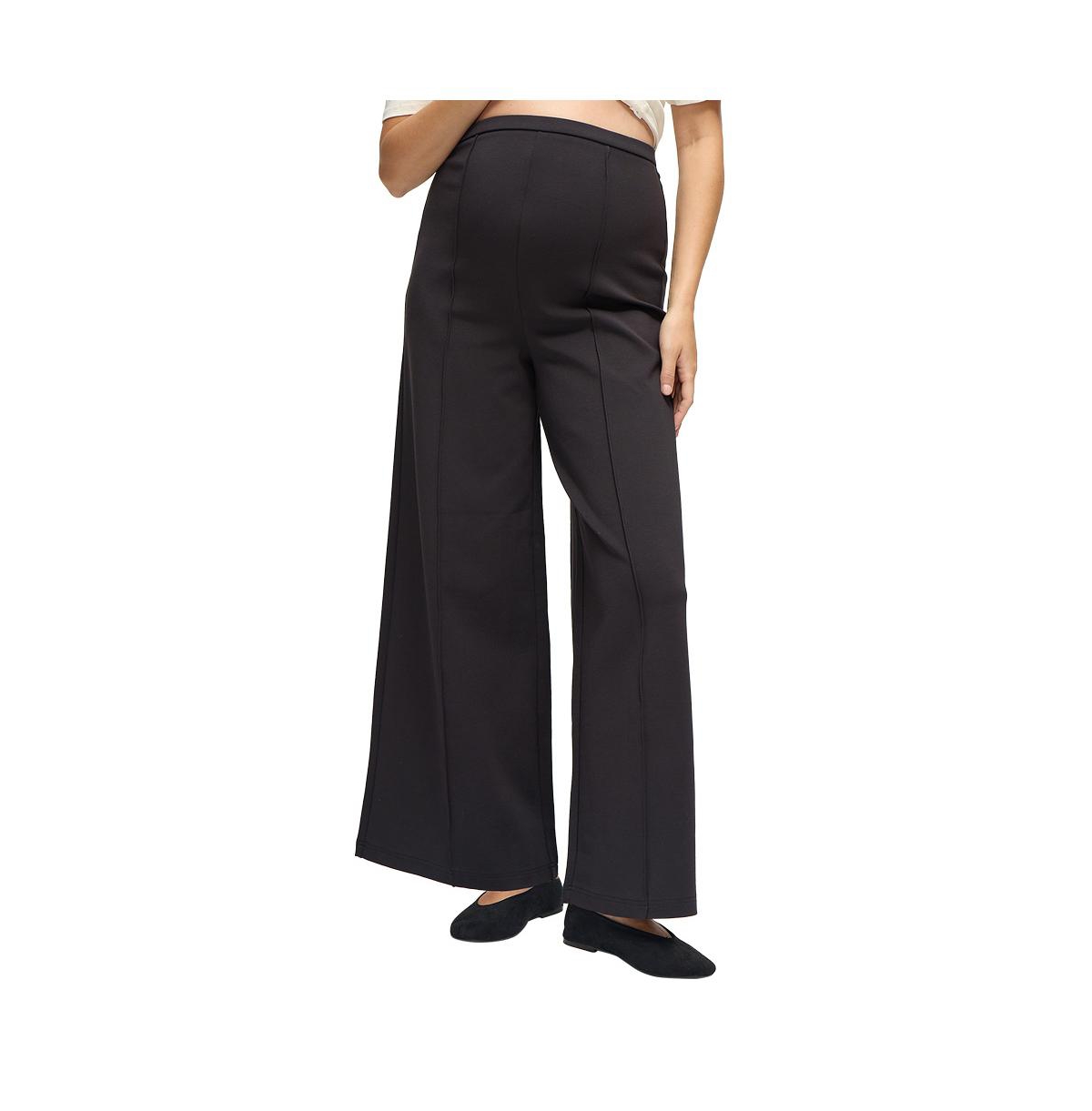 Ingrid + Isabel Maternity Flare Ponte Pant - Black