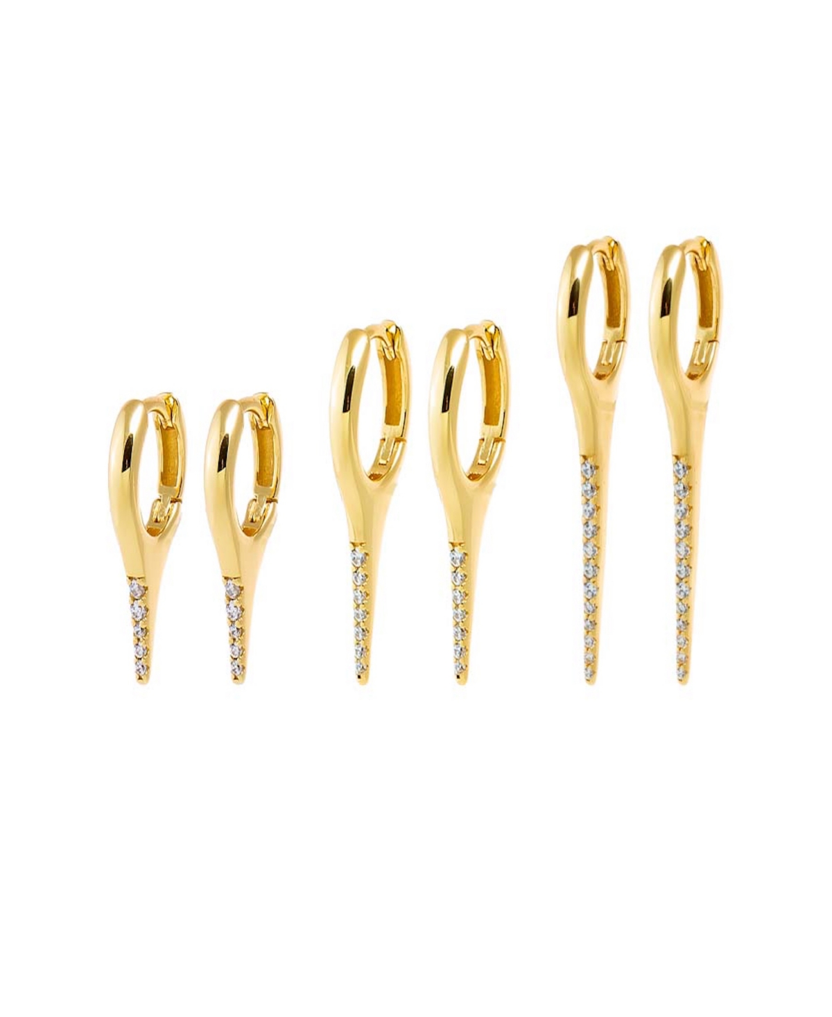 Click here for by Adina Eden Pave Elongated Spike Gold Plated Hug... prices