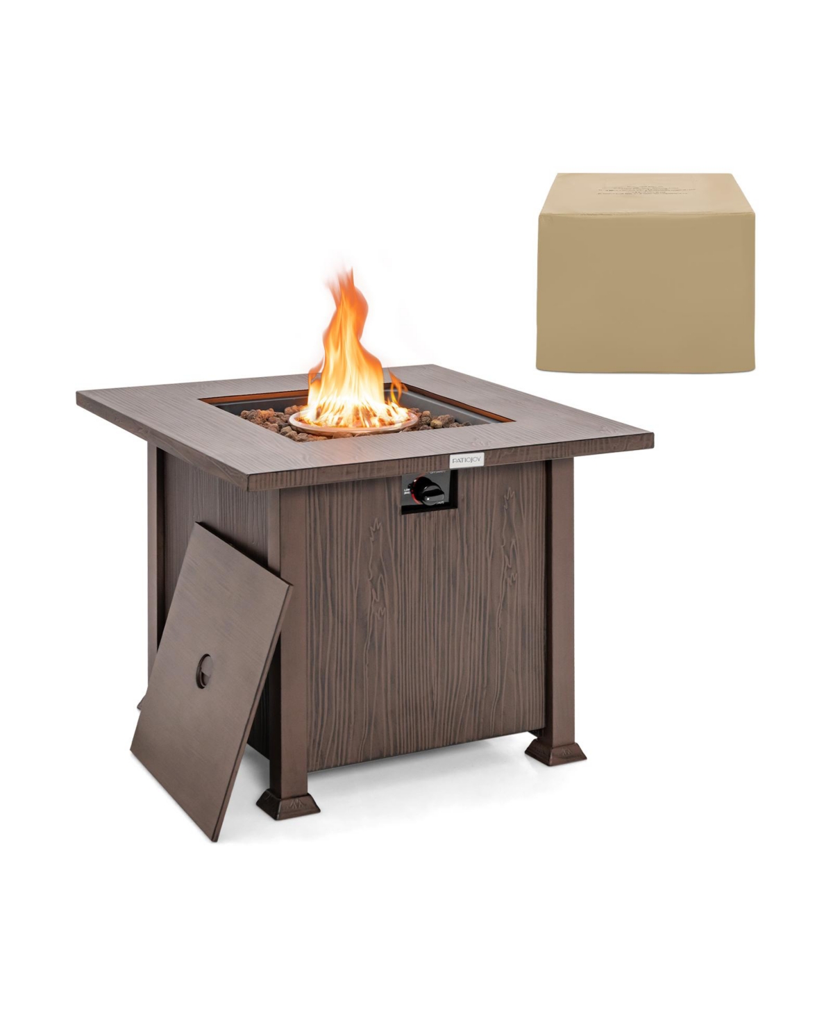 Click here for Mecale 32 Inch 50 000 Btu Square Fire Pit Table wi... prices