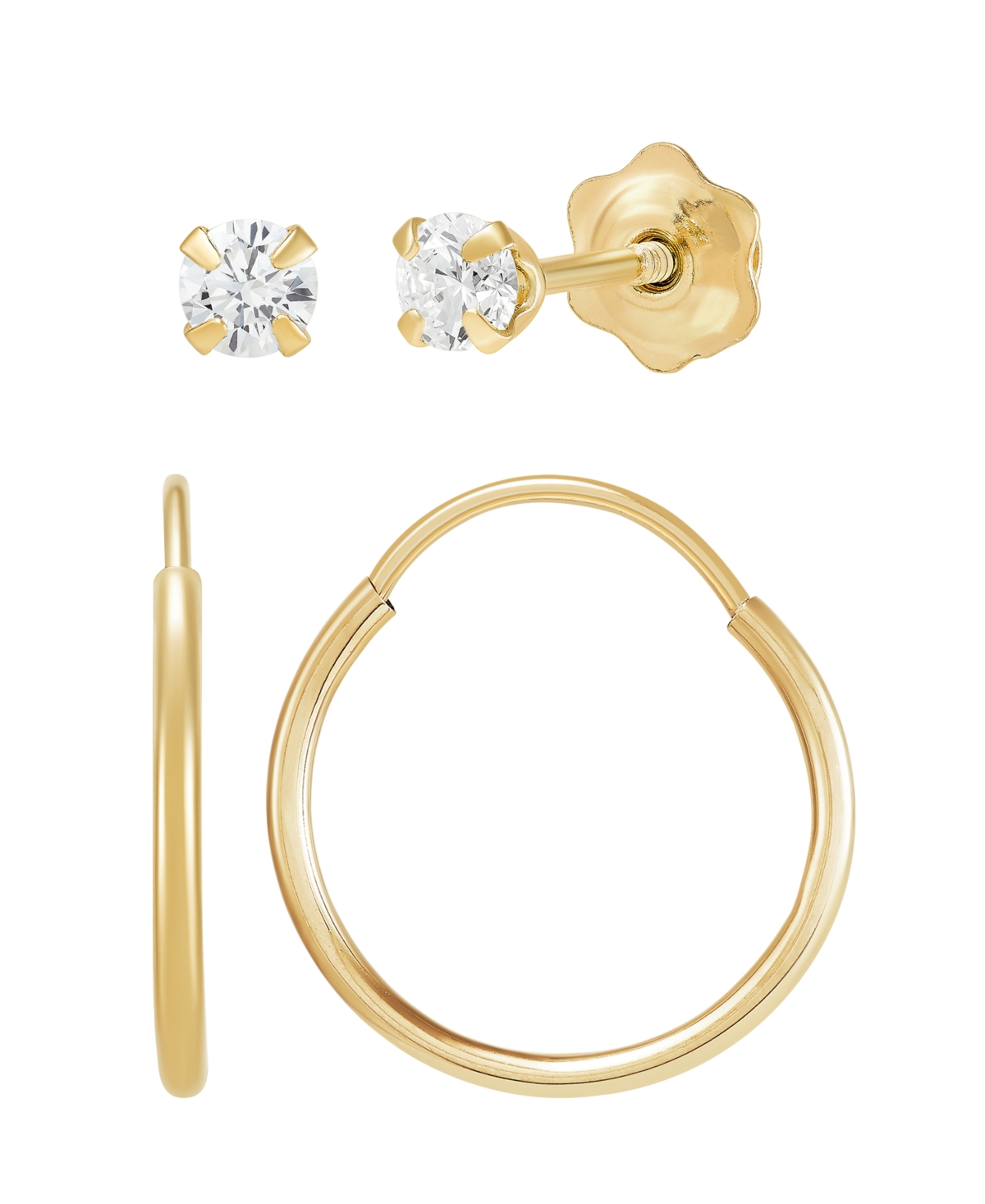 Click here for Macys 2-Piece Stud and Hoop Earrings Set in 10k Ye... prices