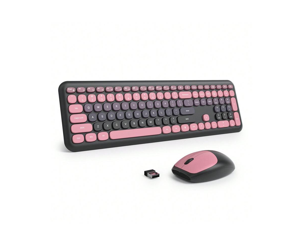 Click here for Quiet Wireless Keyboard And Mouse - Full-Size Colo... prices