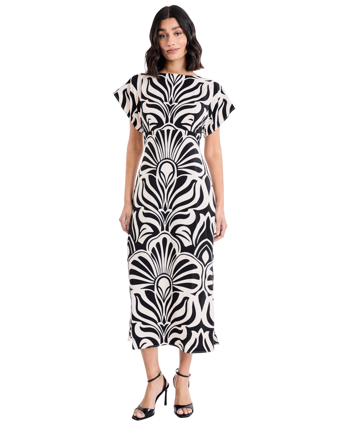 Click here for Donna Morgan Womens Dolman Maxi Dress - Cream/Blac... prices