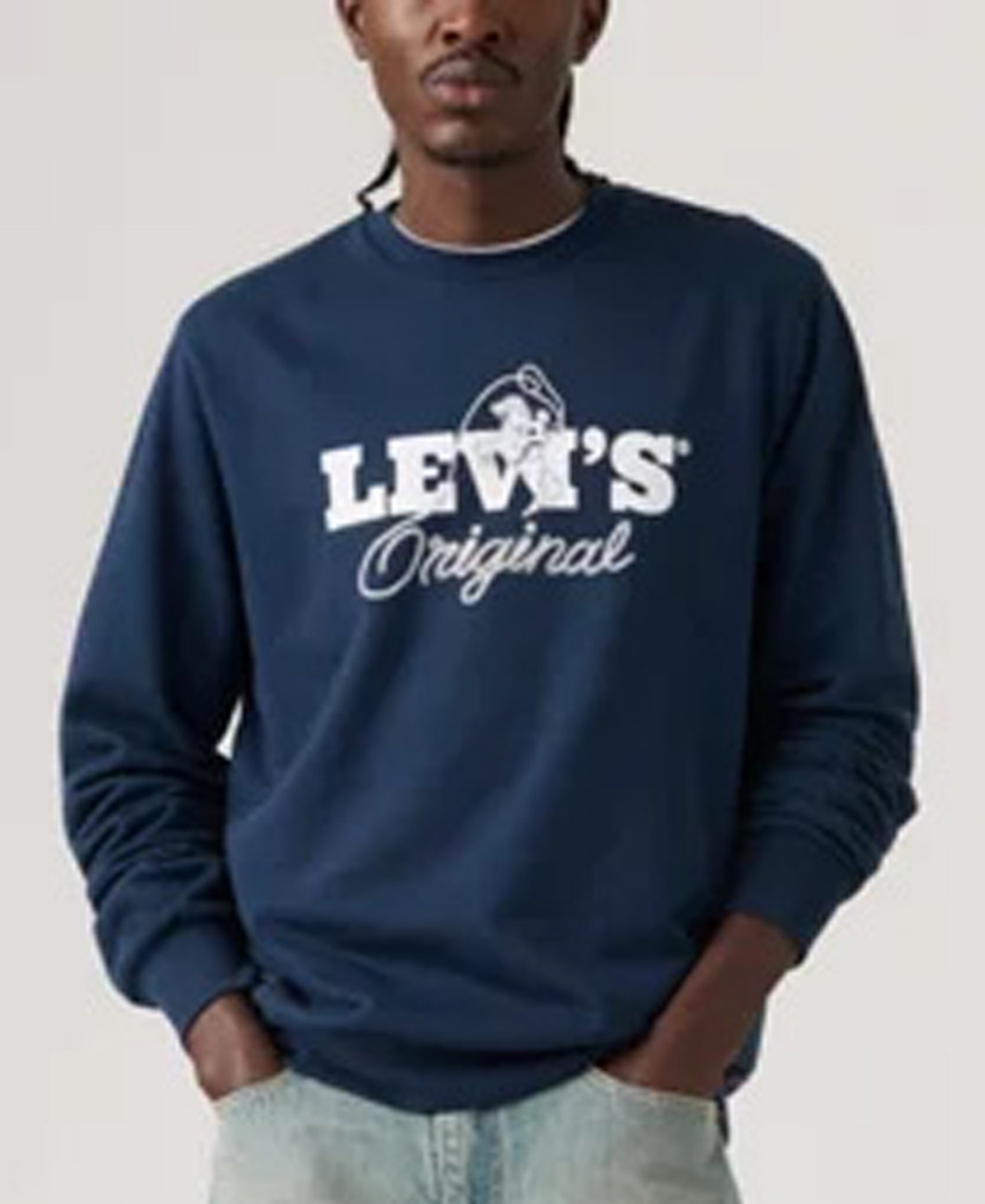 Click here for Levis Mens Graphic Detail Crewneck Long-Sleeve Swe... prices