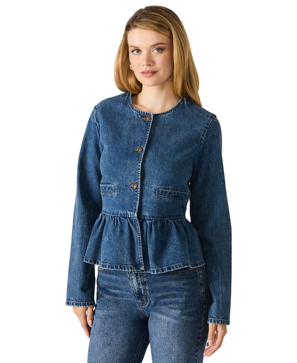 Click here for Steve Madden Womens Abigale Collarless Button Fron... prices