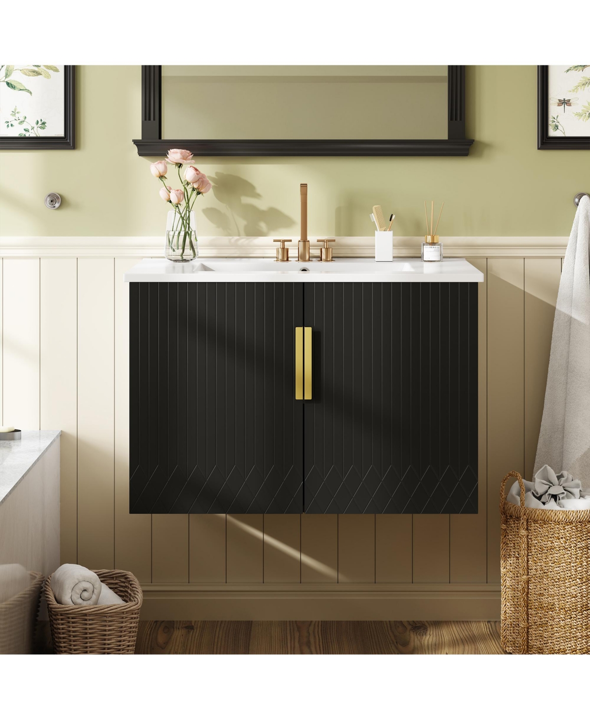 Click here for Lovmor 30-in.Vintage Bathroom Vanity with Ceramic... prices