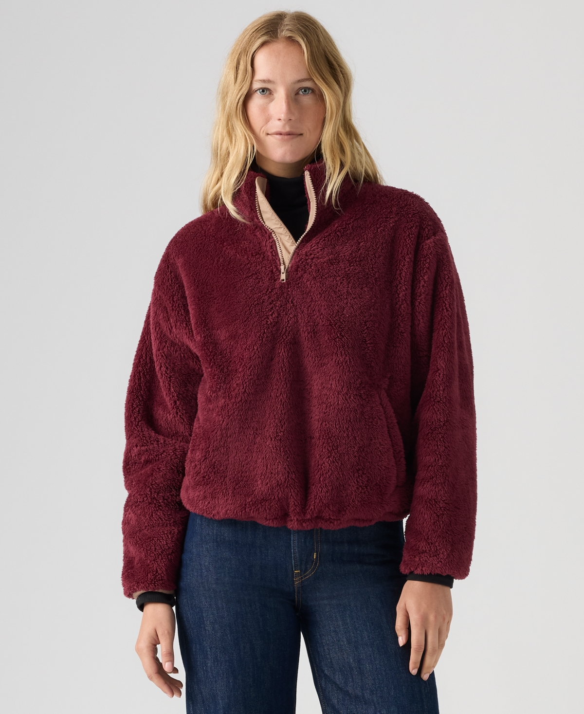 Click here for Levis Womens Gemma Quarter-Zip Sweatshirt - Tawny... prices