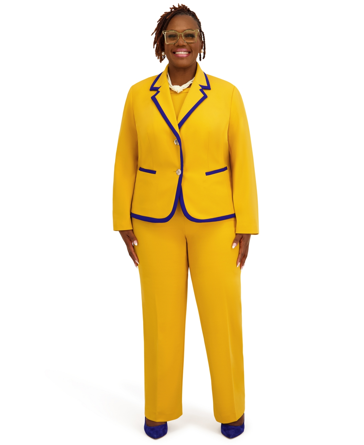 Click here for Kasper Womens Two-Button Long-Sleeve Jacket - Roya... prices