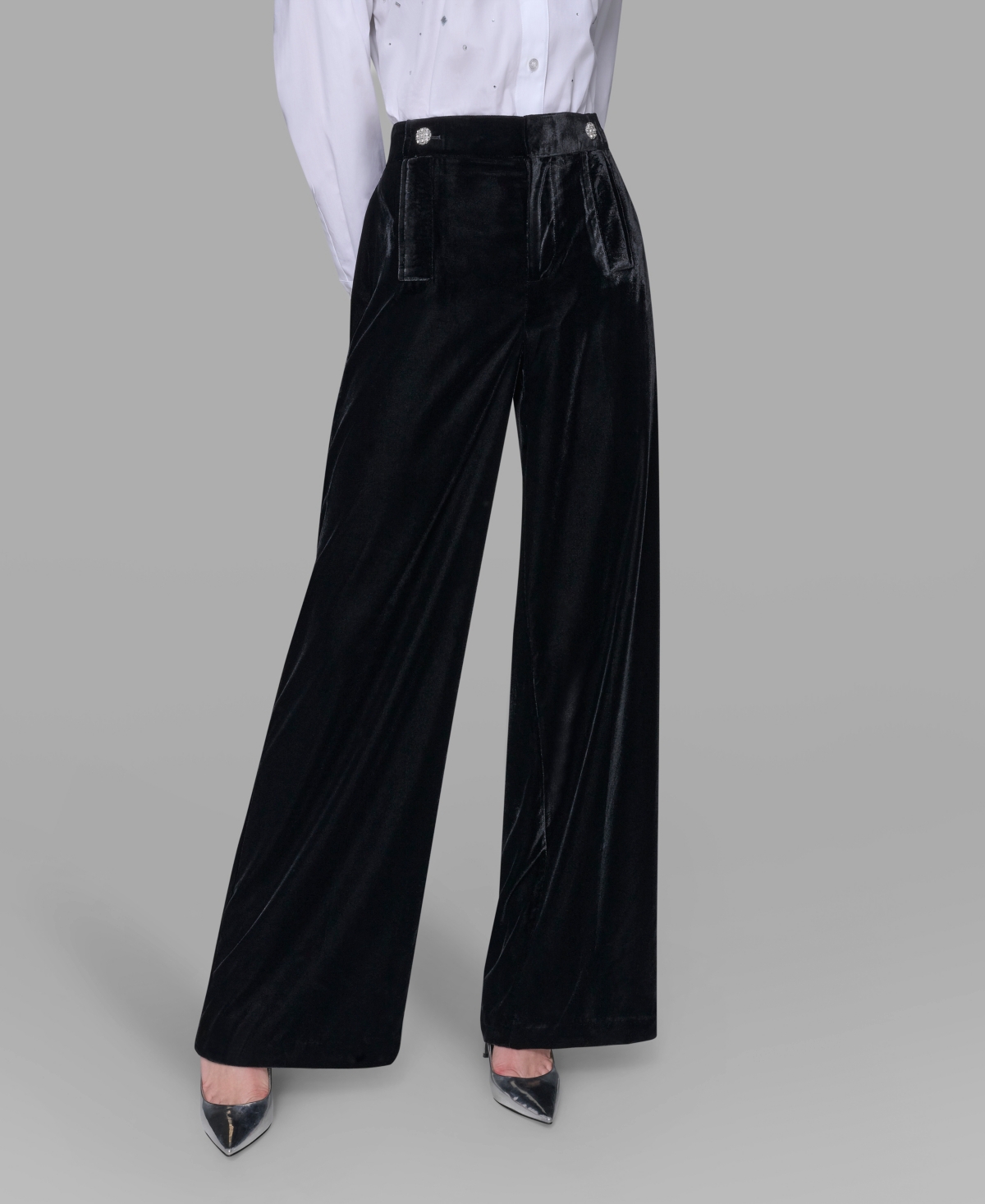 Click here for Karl Lagerfeld Paris Womens Velvet Wide Leg Straig... prices