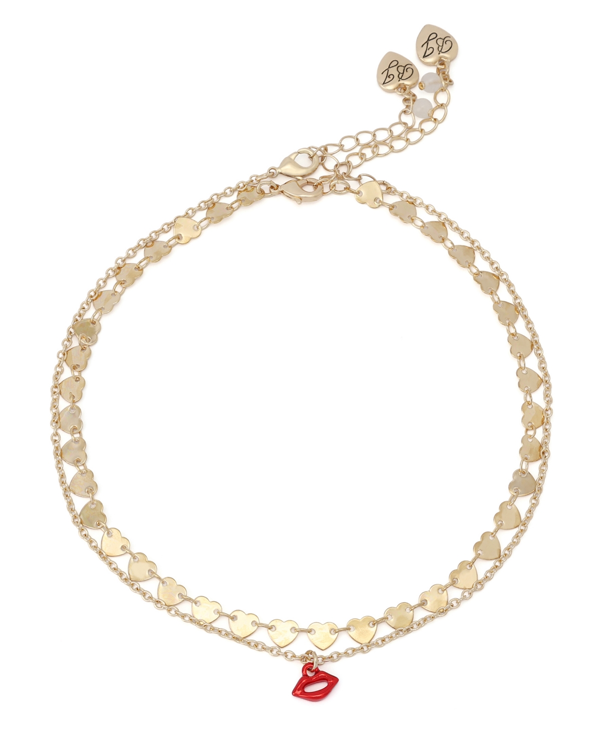 Click here for Betsey Johnson Red Love Spell Heart Lips Choker Ne... prices