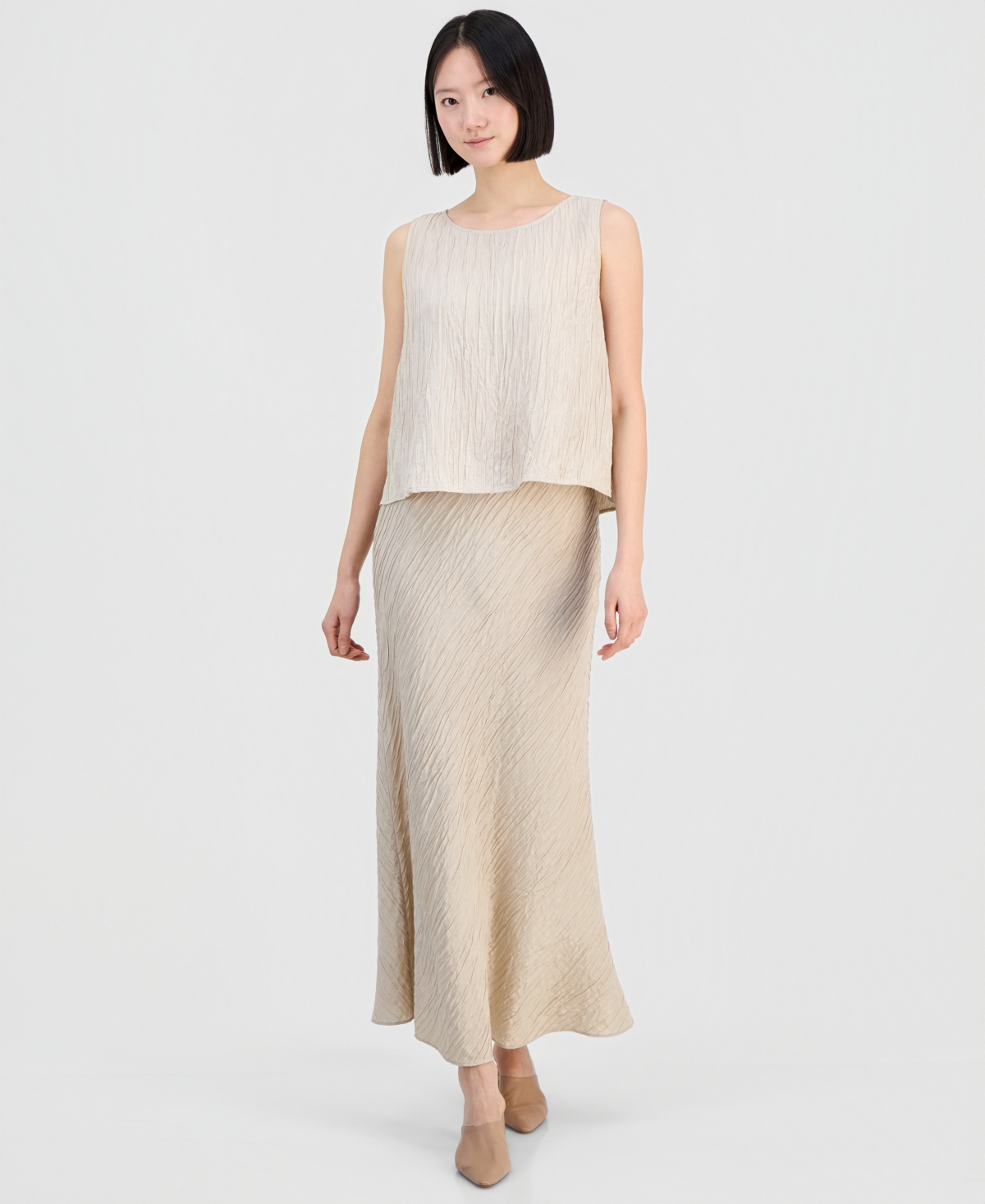 Click here for Eileen Fisher Womens Silk Textured Pull-On Skirt -... prices