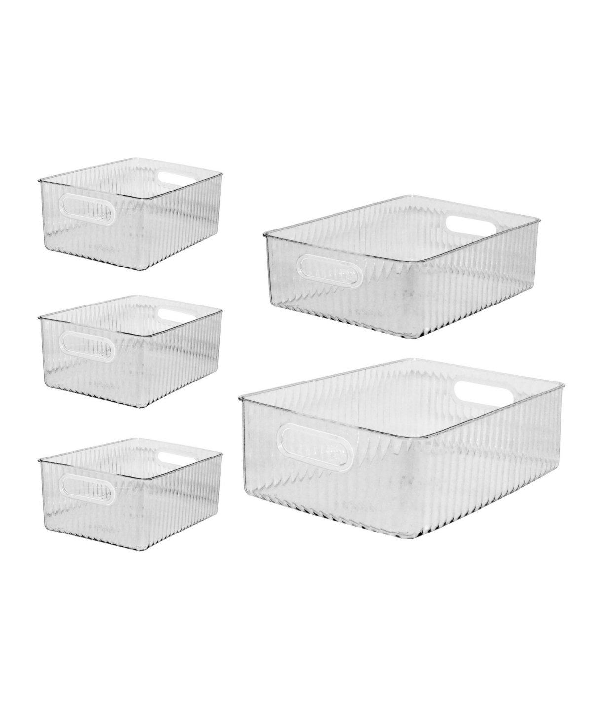 Click here for Oggi Fluted Storage Bins  Set of 5 - Clear prices
