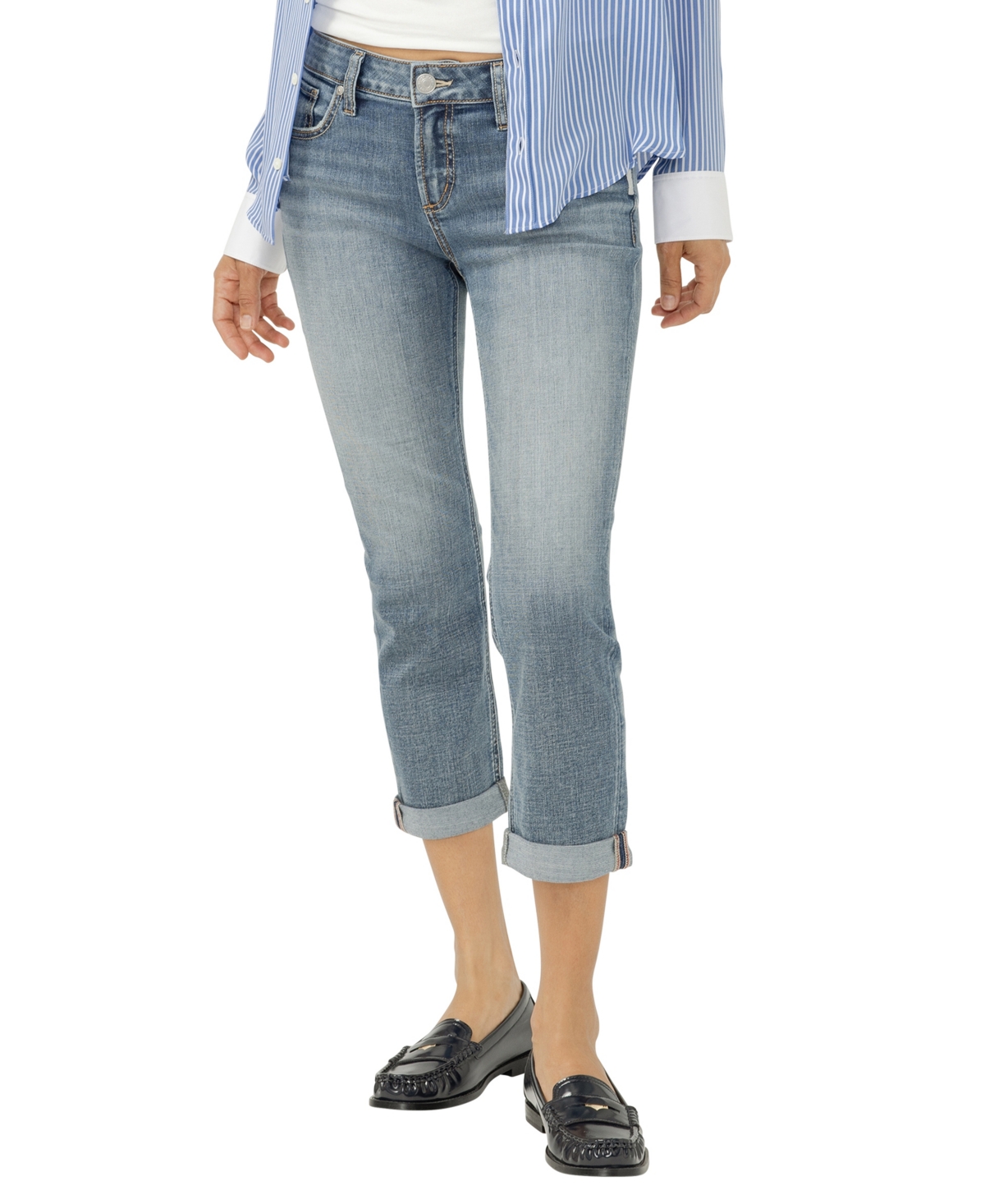 Click here for Silver Jeans Co. Womens Elyse Mid Rise Comfort Fit... prices