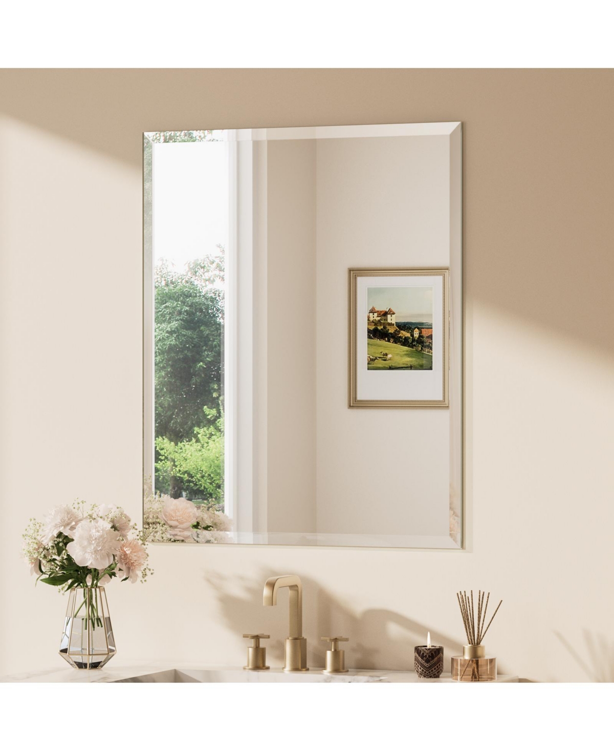 Click here for Keonjinn Inch Beveled Bathroom Vanity Mirror Shatt... prices