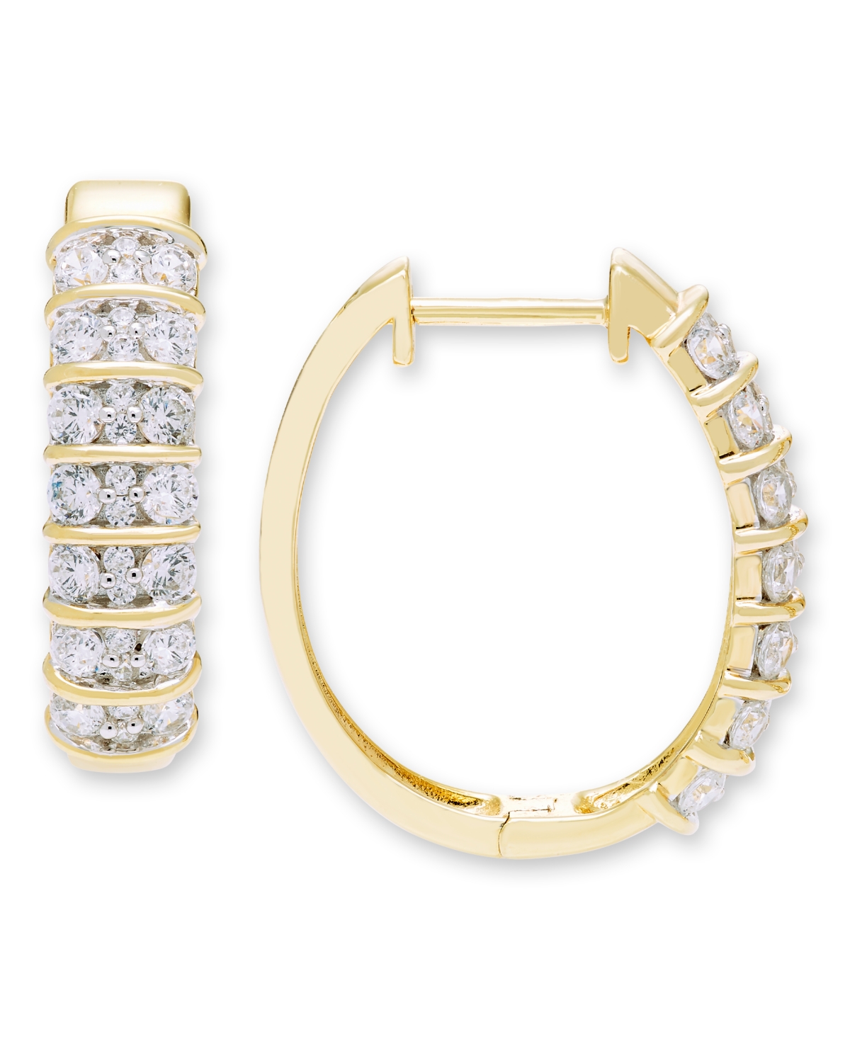 Click here for Macys Diamond Hoop Earrings (1 ct. t.w.) in 10k Ye... prices