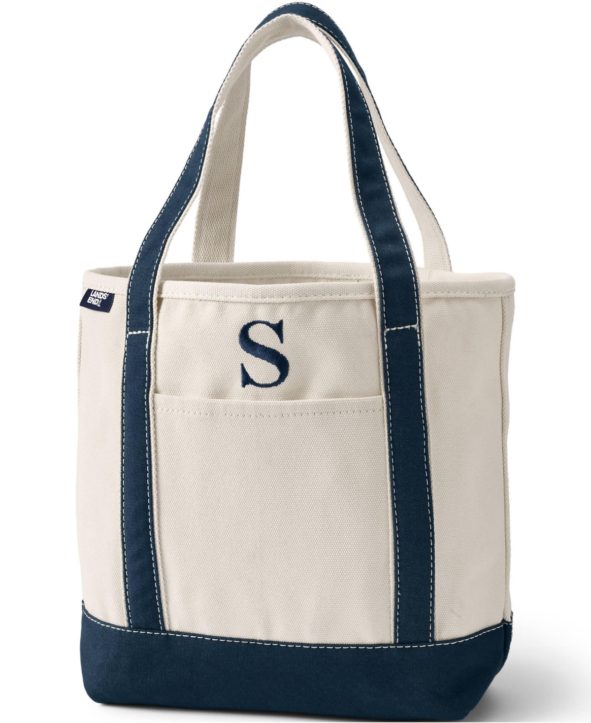 Click here for Lands End Pre-Monogrammed Letter S Canvas Tote Bag... prices