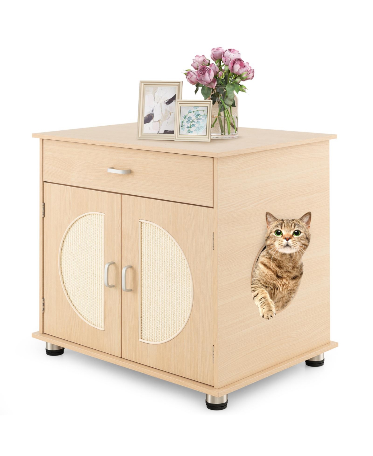 Click here for Skonyon Cat Litter Box Enclosure with Sisal Scratc... prices