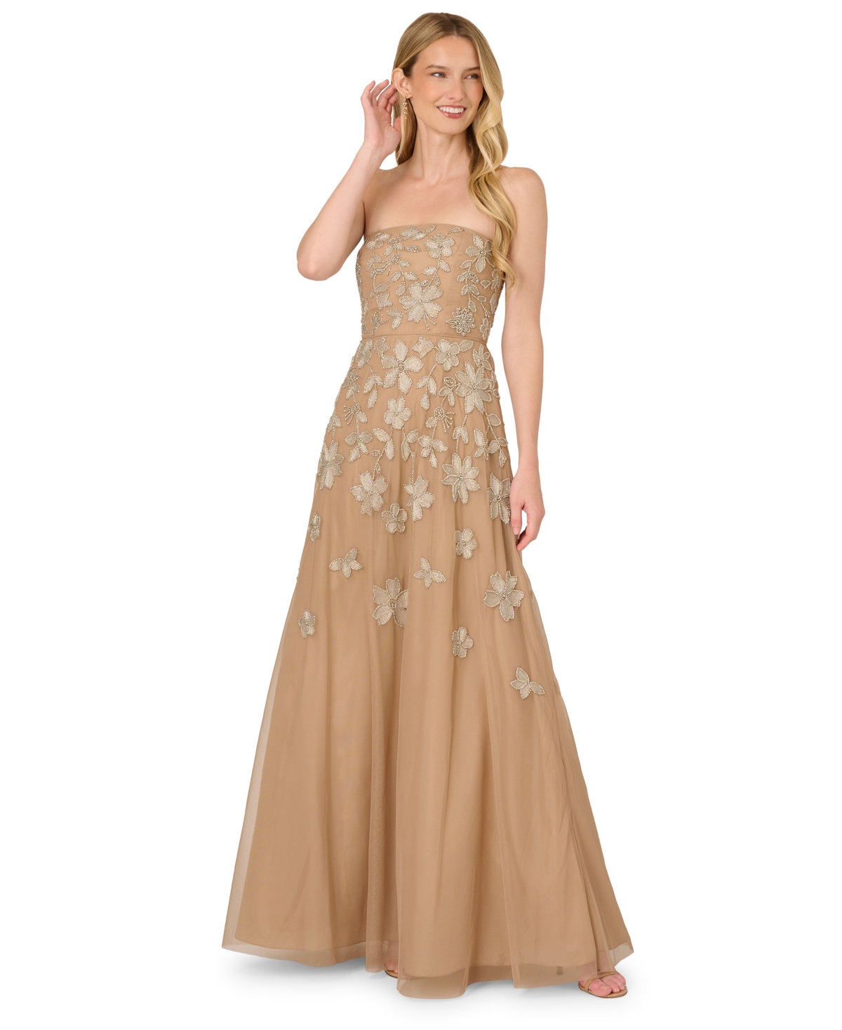 Click here for Adrianna Papell Womens Beaded Strapless Dress - Ta... prices