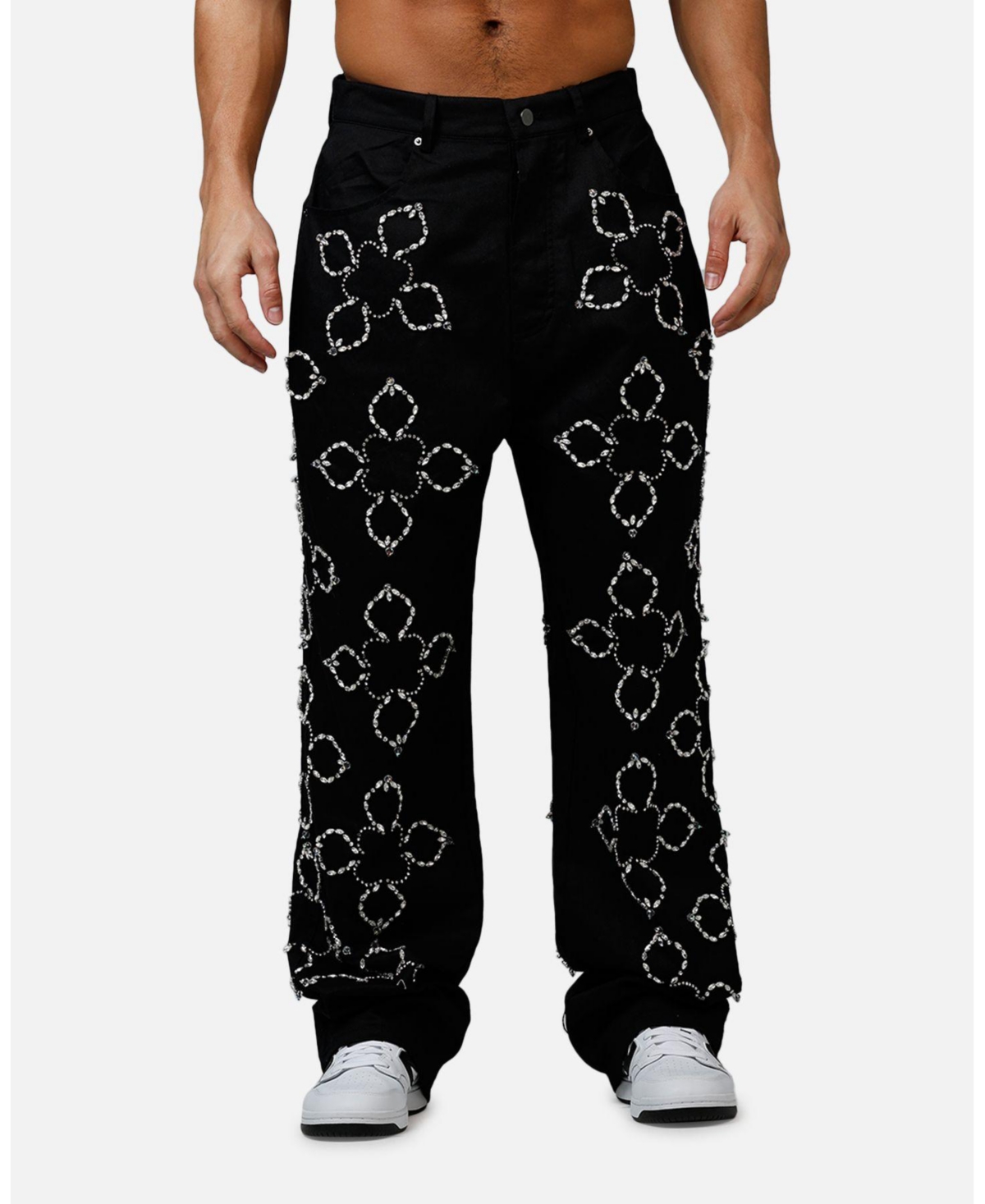 Click here for mnml Mens Ultra Baggy Jewel Appl Pants prices