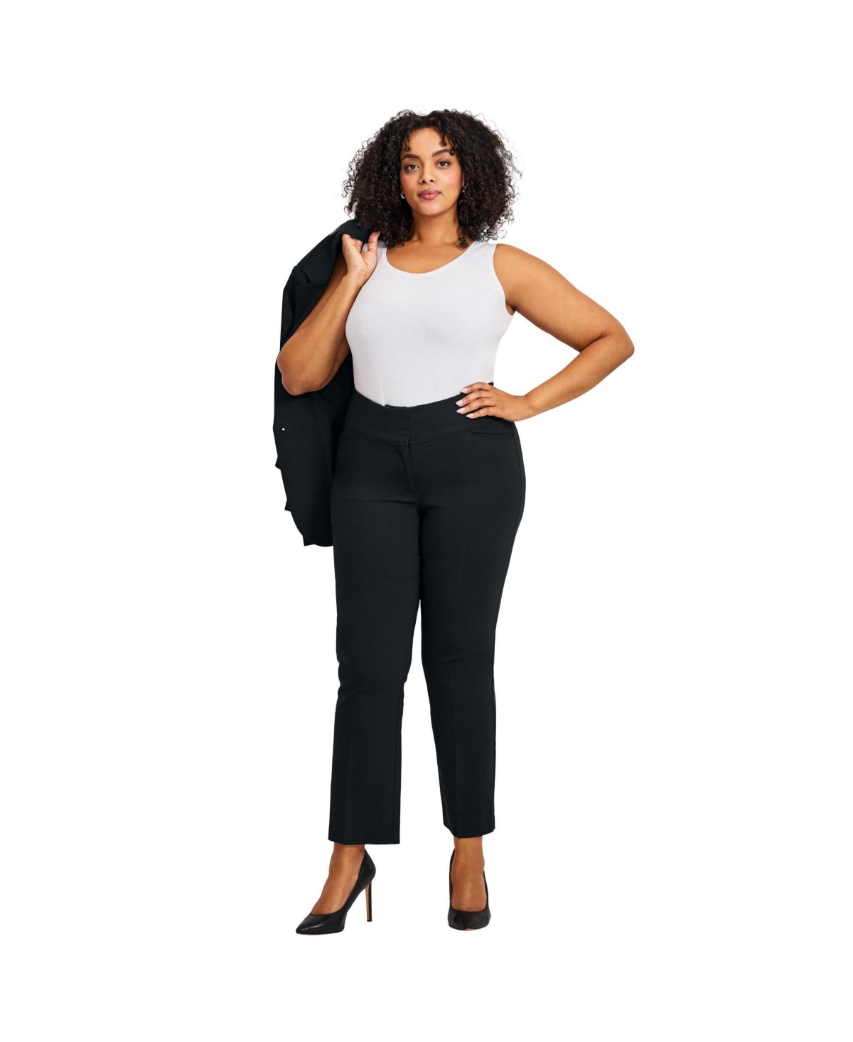 Click here for Avenue Womens Plus Size Super Stretch Straight Leg... prices
