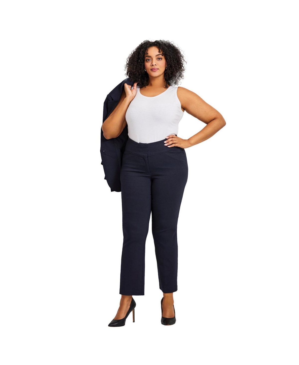 Click here for Avenue Womens Plus Size Super Stretch Straight Leg... prices