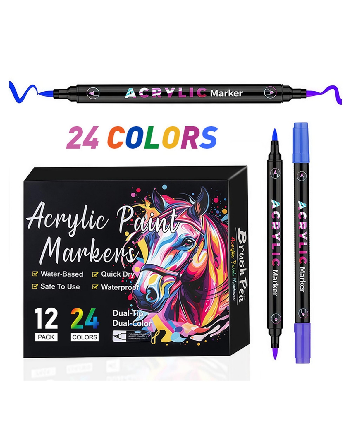 Click here for Htutwoo 24 Colors Acrylic Paint Pens  Double Tips... prices