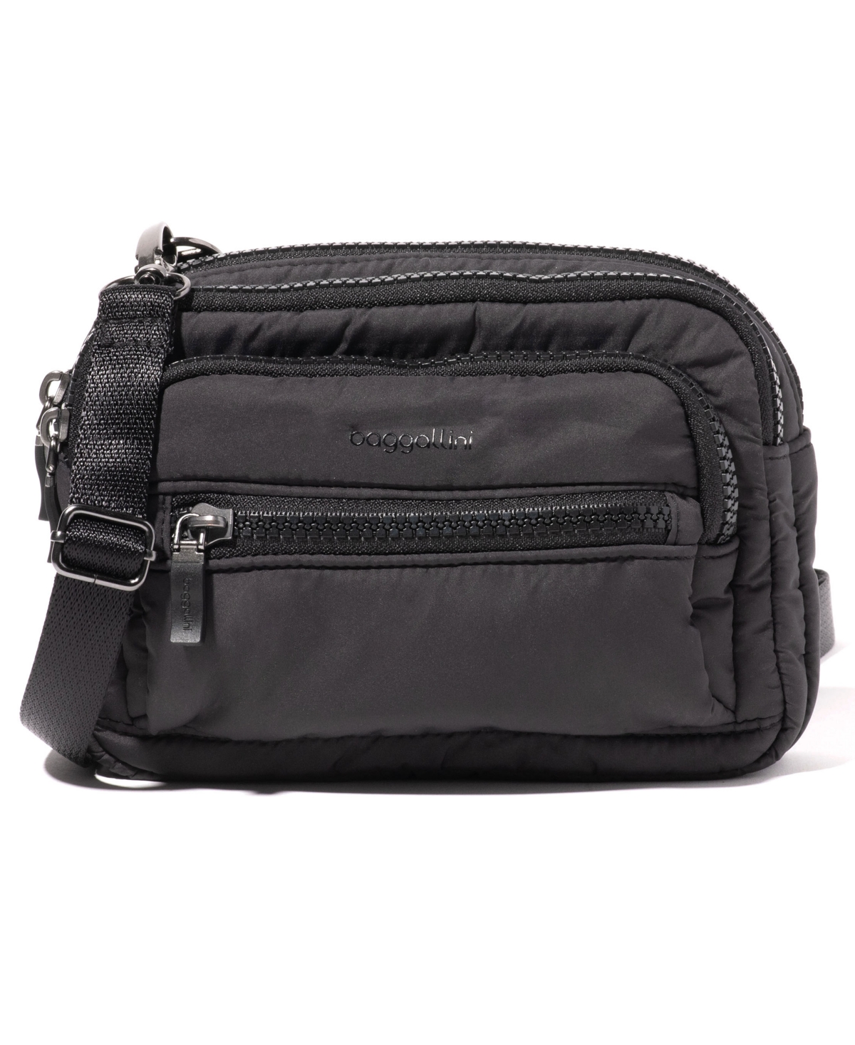 Click here for Baggallini Triple zip Womens Crossbody - Black Puf... prices