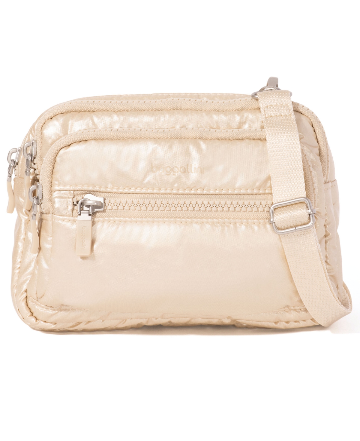 Click here for Baggallini Triple zip Womens Crossbody - Champagne prices