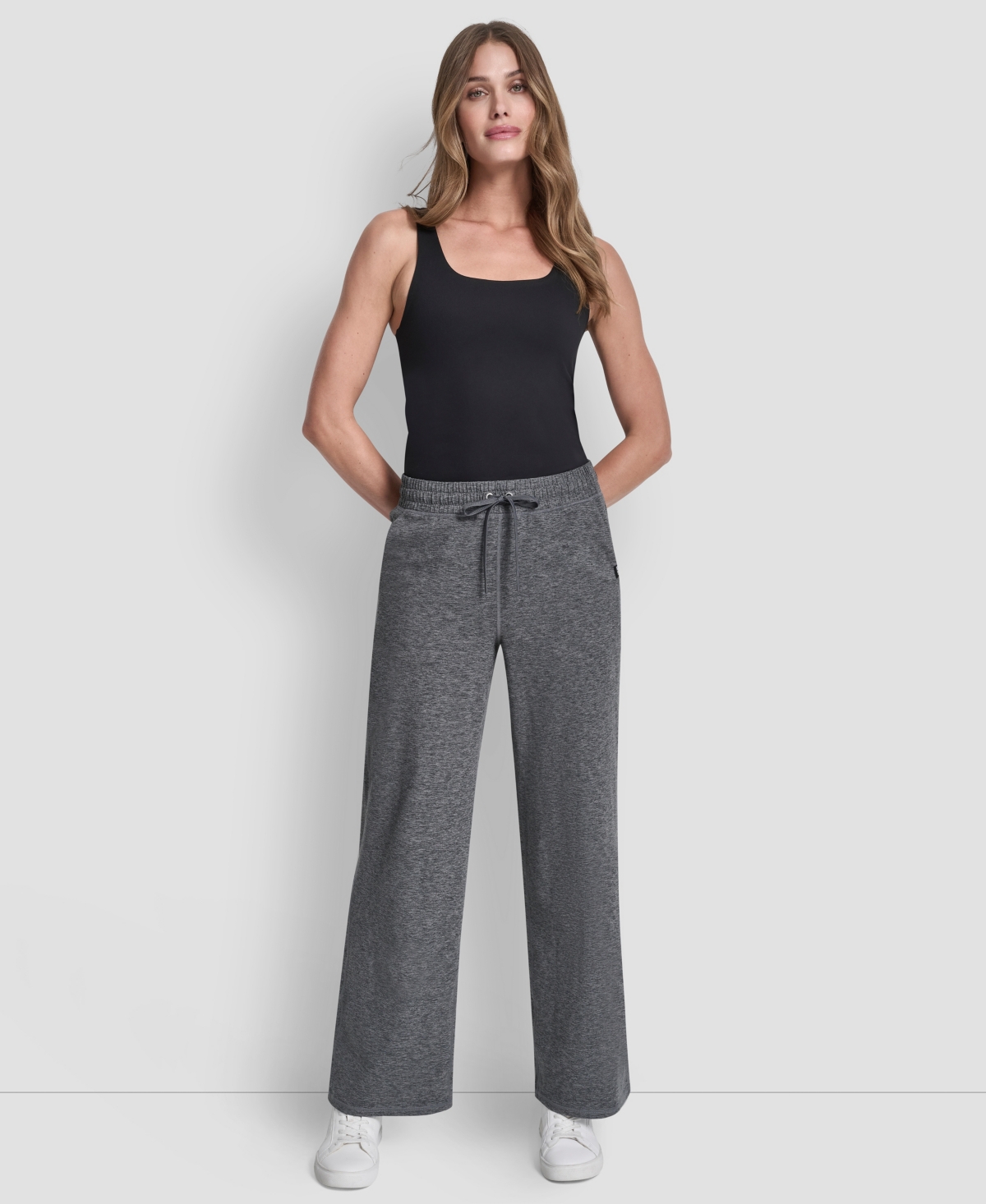 Click here for Dkny Womens Regular Fit Wide Leg Pants - Black Spa... prices