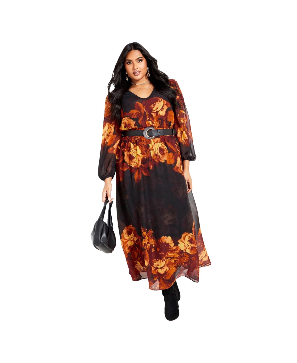Click here for Avenue Womens Plus Size Neve Maxi Dress - Black bl... prices
