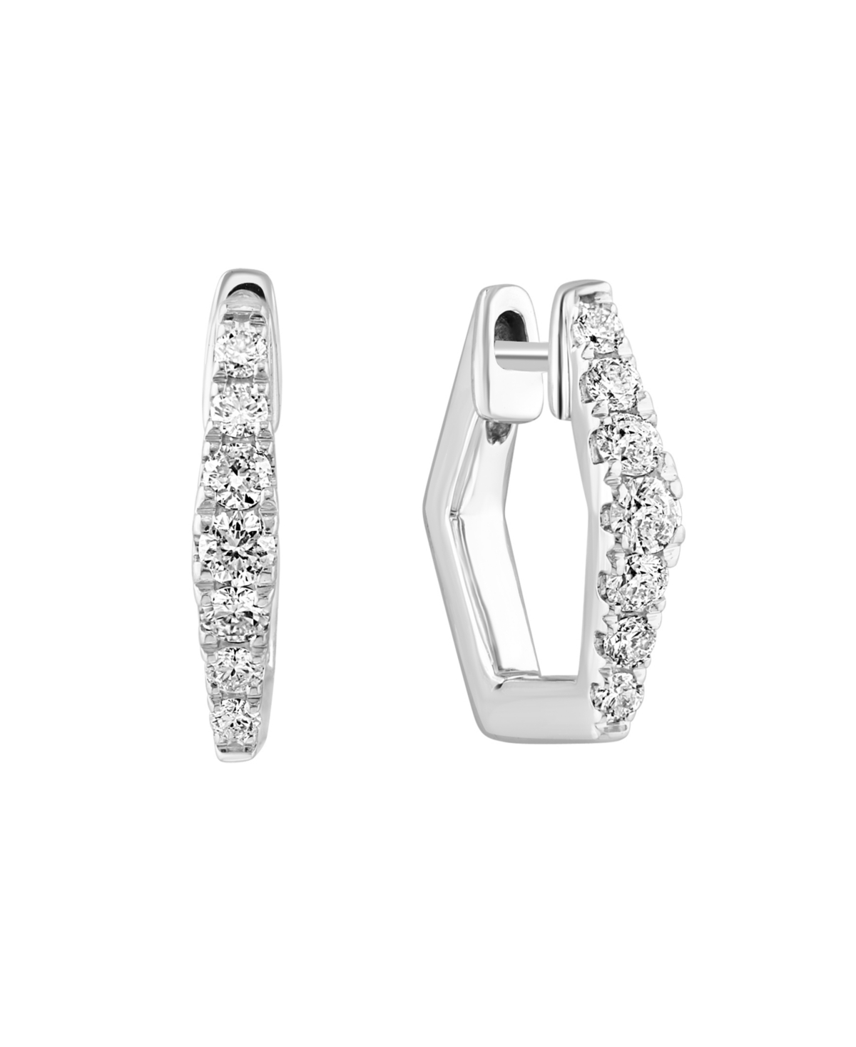 Click here for Diamond Hexagon Hoop Earrings (3/8 ct. t.w.) in 14... prices