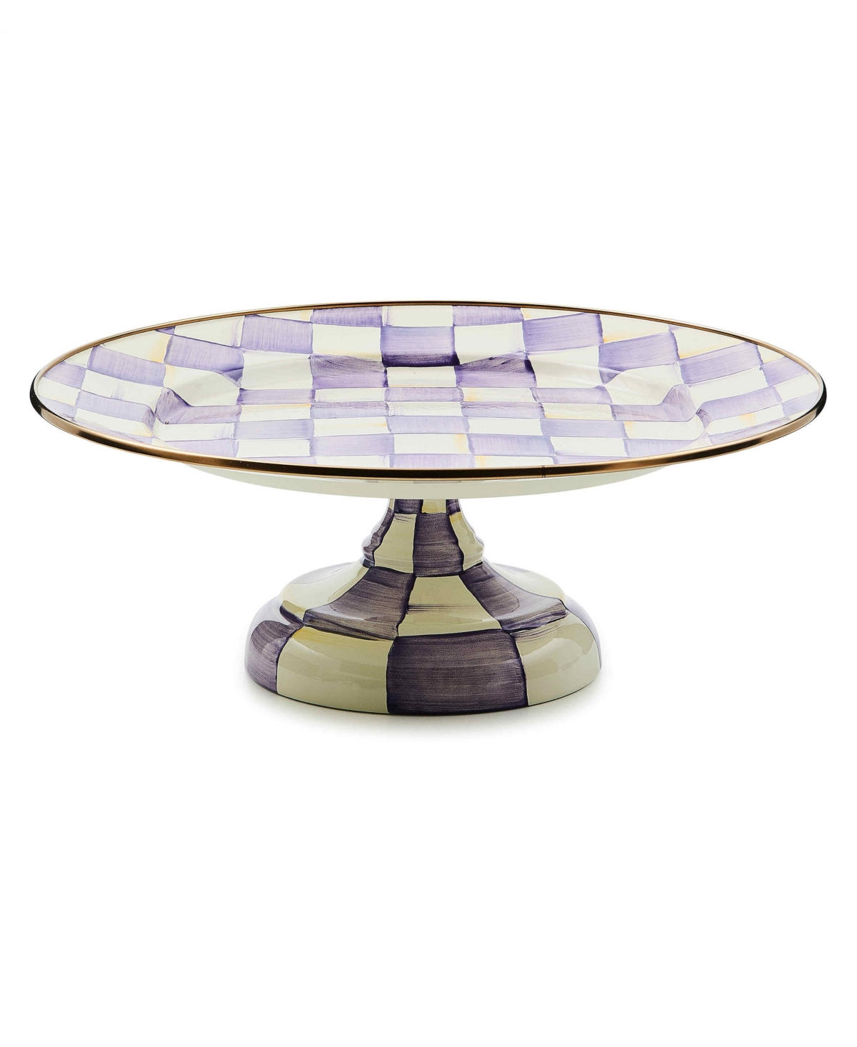 Click here for MacKenzie-Childs Violet Check Small Pedestal Platt... prices