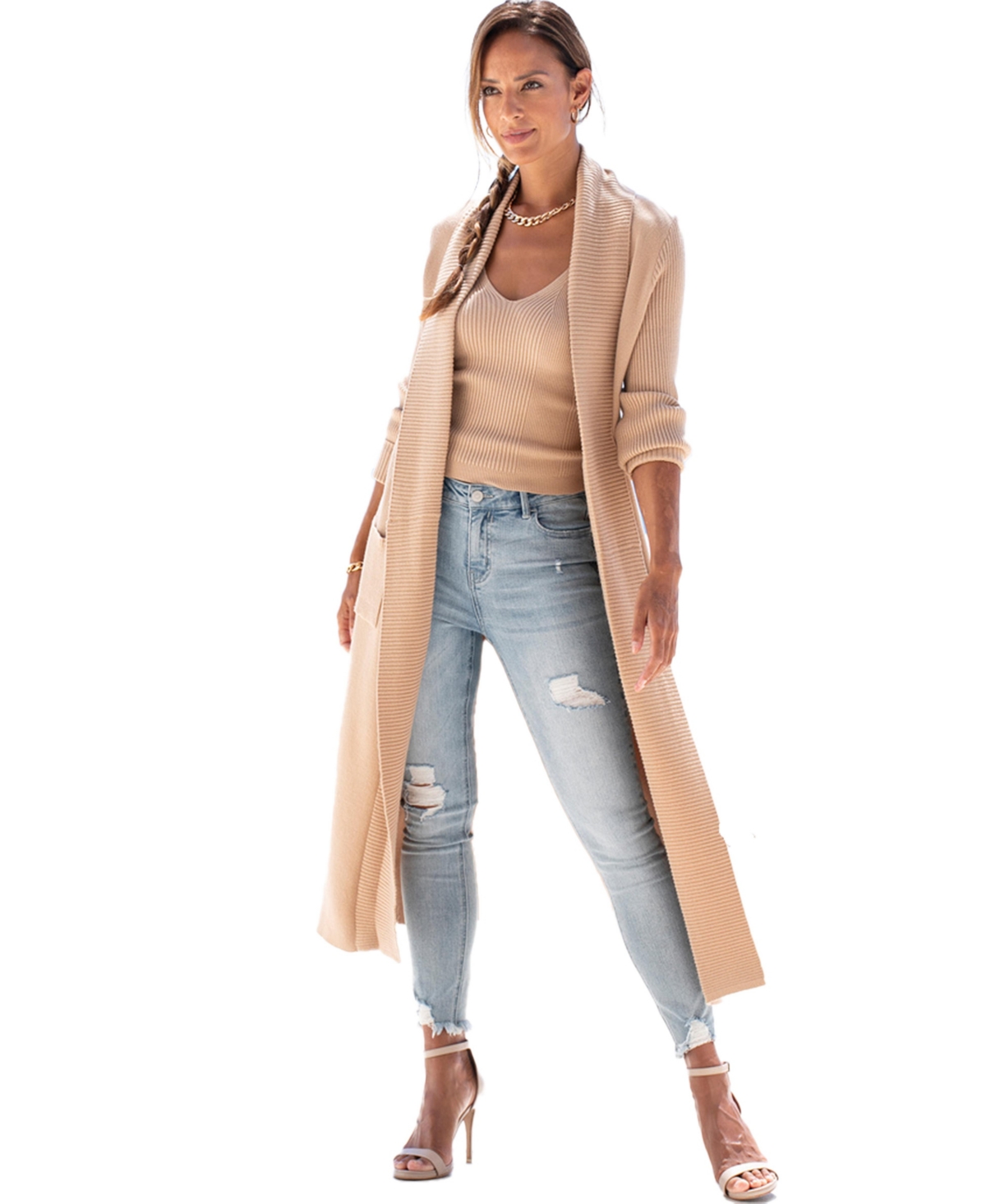 Click here for Lascana Womens Long Knit Cardigan - Camel prices