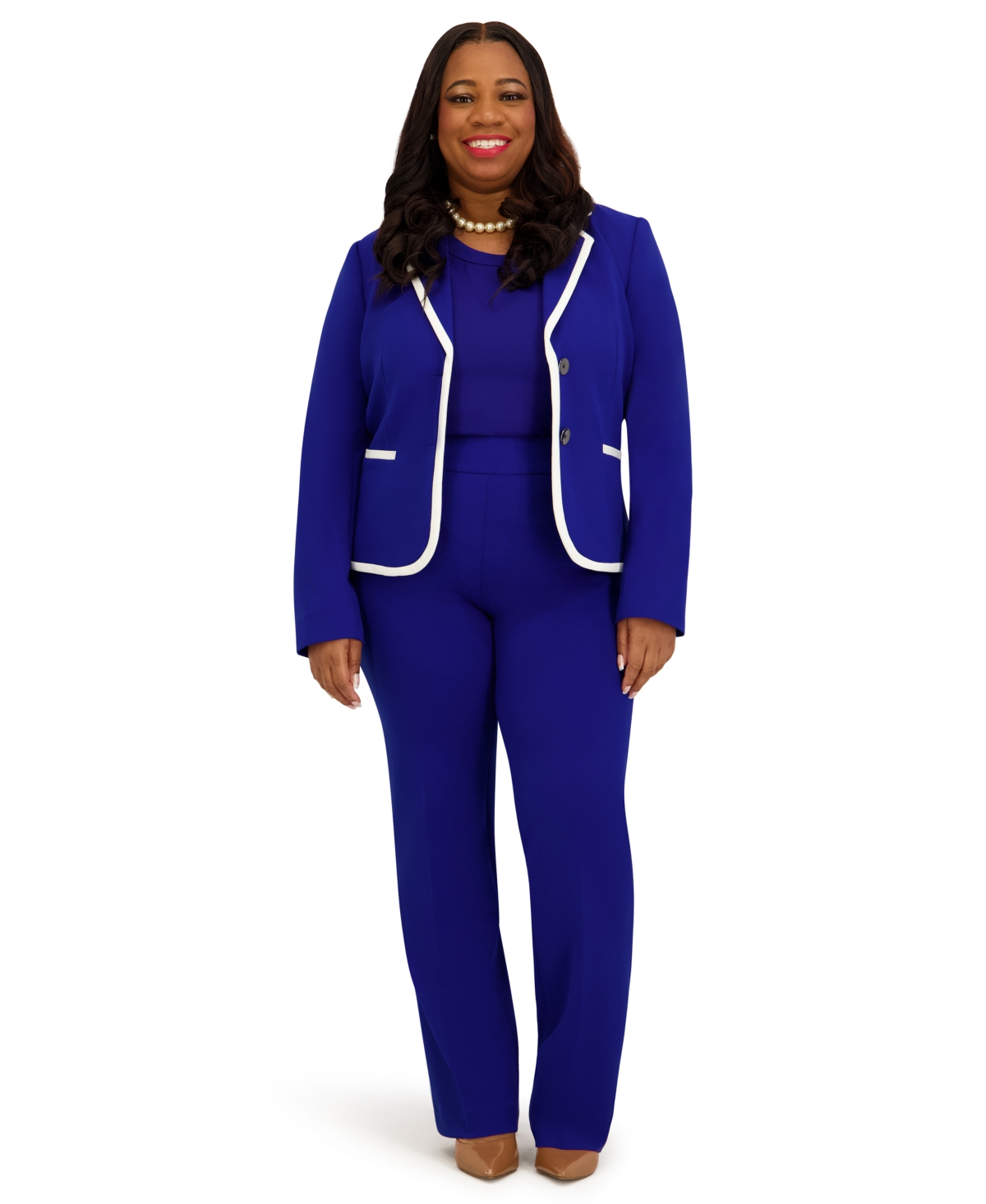 Click here for Kasper Womens Two-Button Long-Sleeve Jacket - Roya... prices