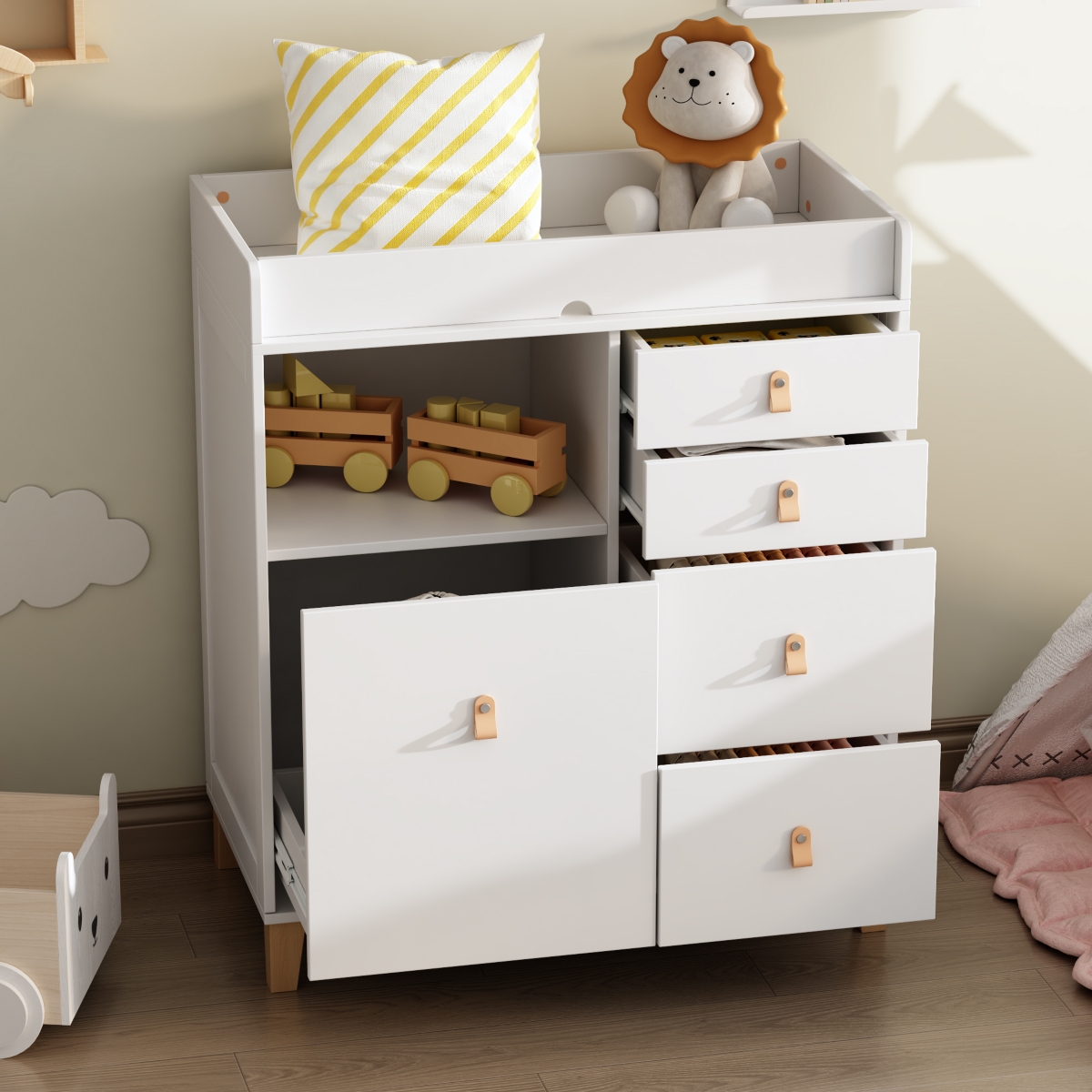 Click here for Homsee 5-Drawer Changing Table，Stylish Ches... prices