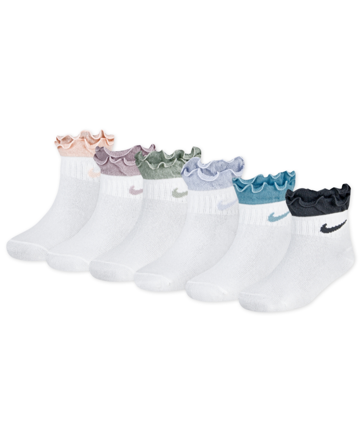 Click here for Nike Girls 4-7 Ruffle Detail Ankle Socks  6-Pack -... prices