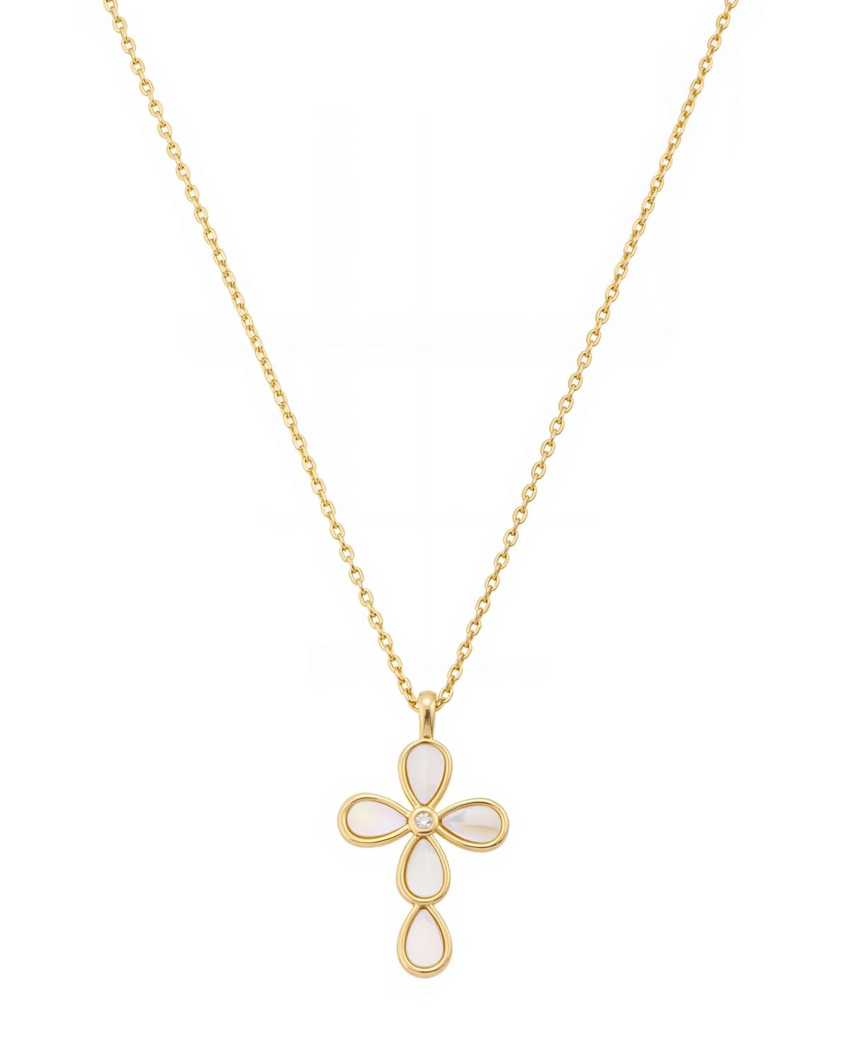 Click here for Unwritten Mother of Pearl Gold Plated Cross Pendan... prices