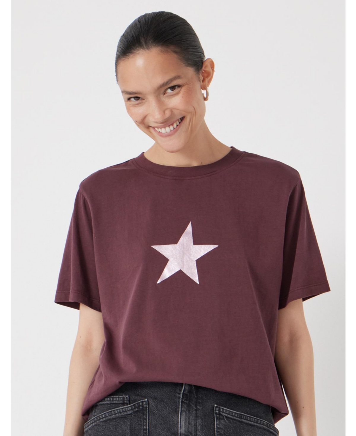 Click here for Hush-Women-Graphic Short Sleeve T-Shirt - Burgundy... prices